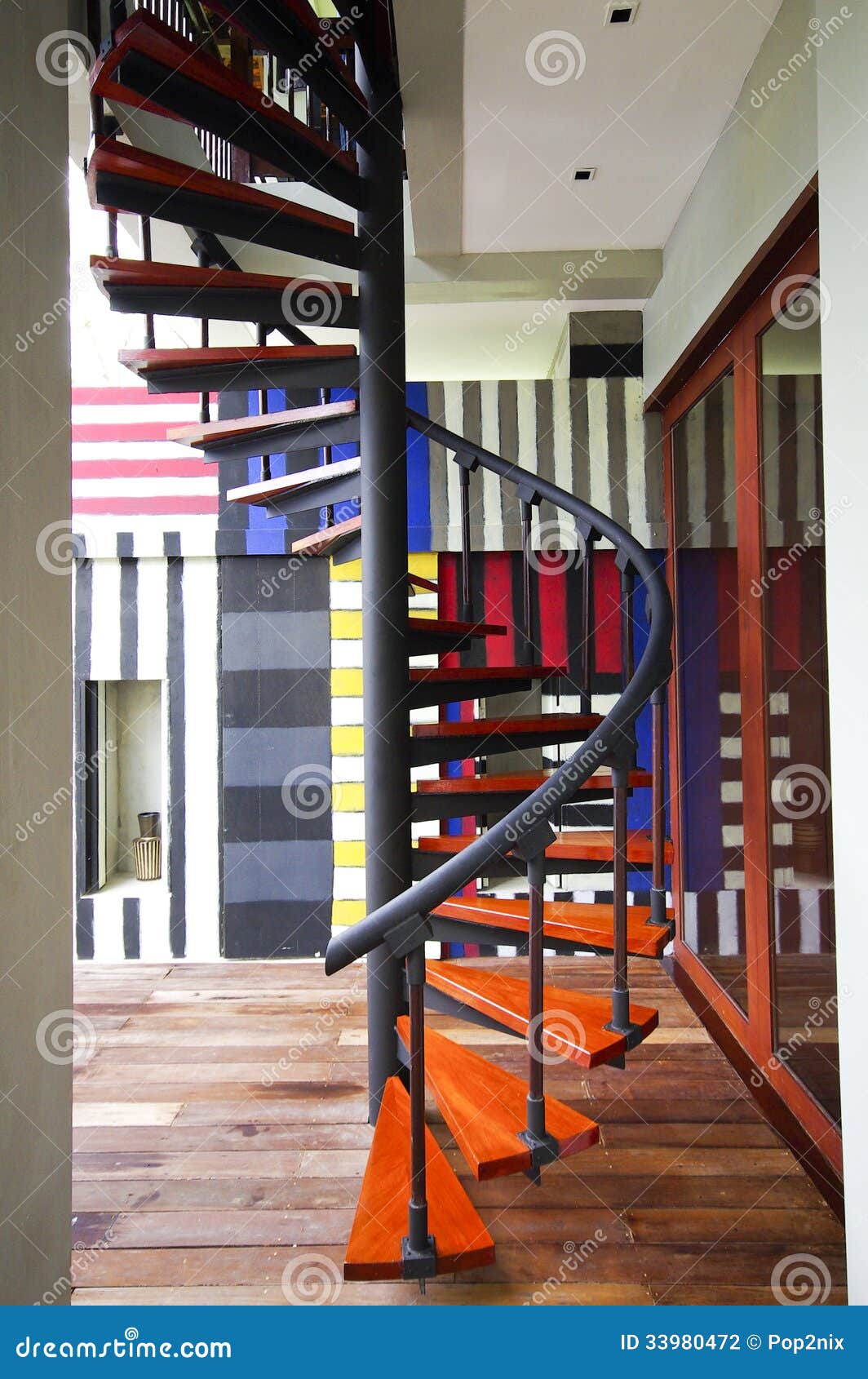Colorful Curved staircase stock photo. Image of bright - 33980472