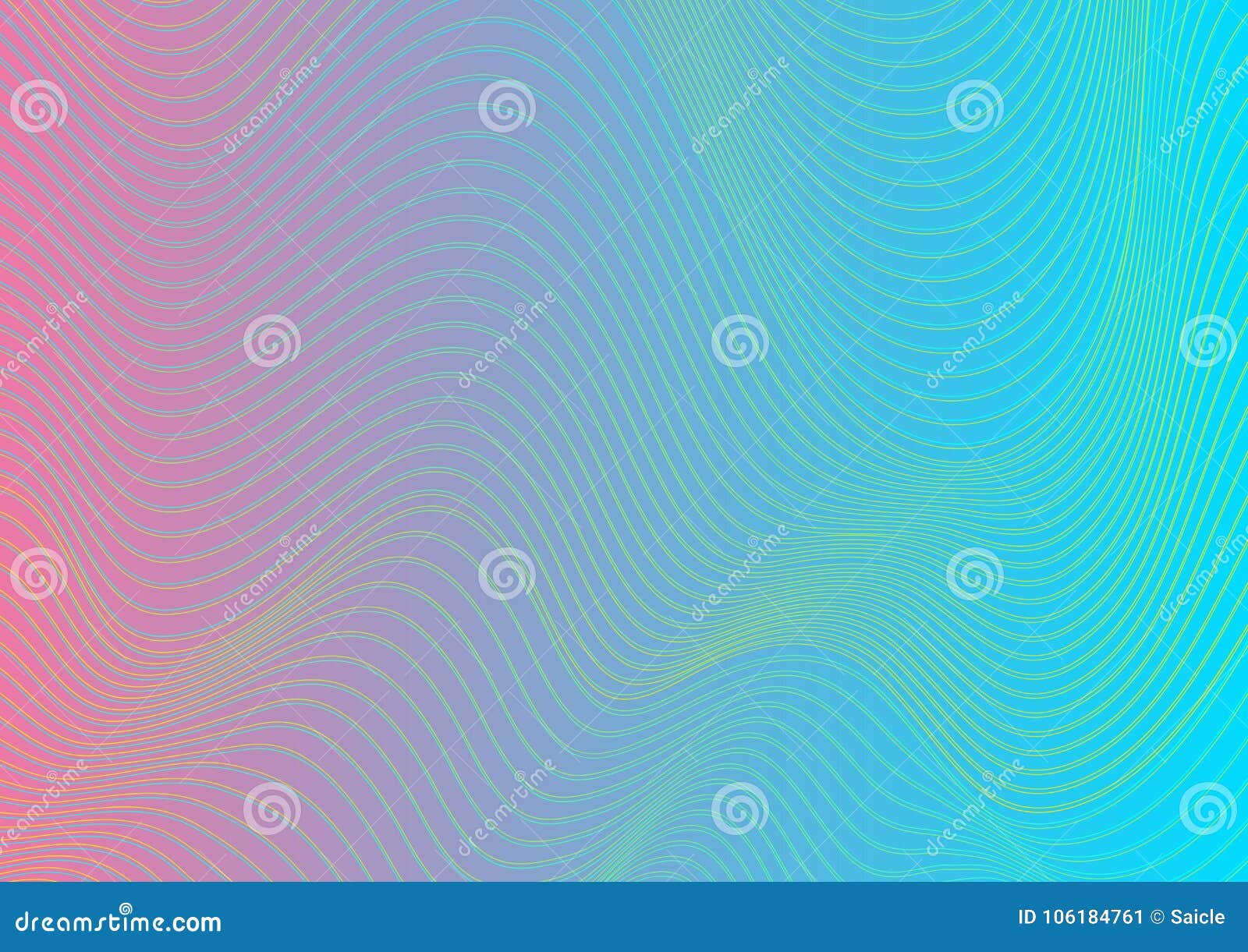 Colorful Curved Wavy Lines Pattern Design Stock Vector - Illustration ...