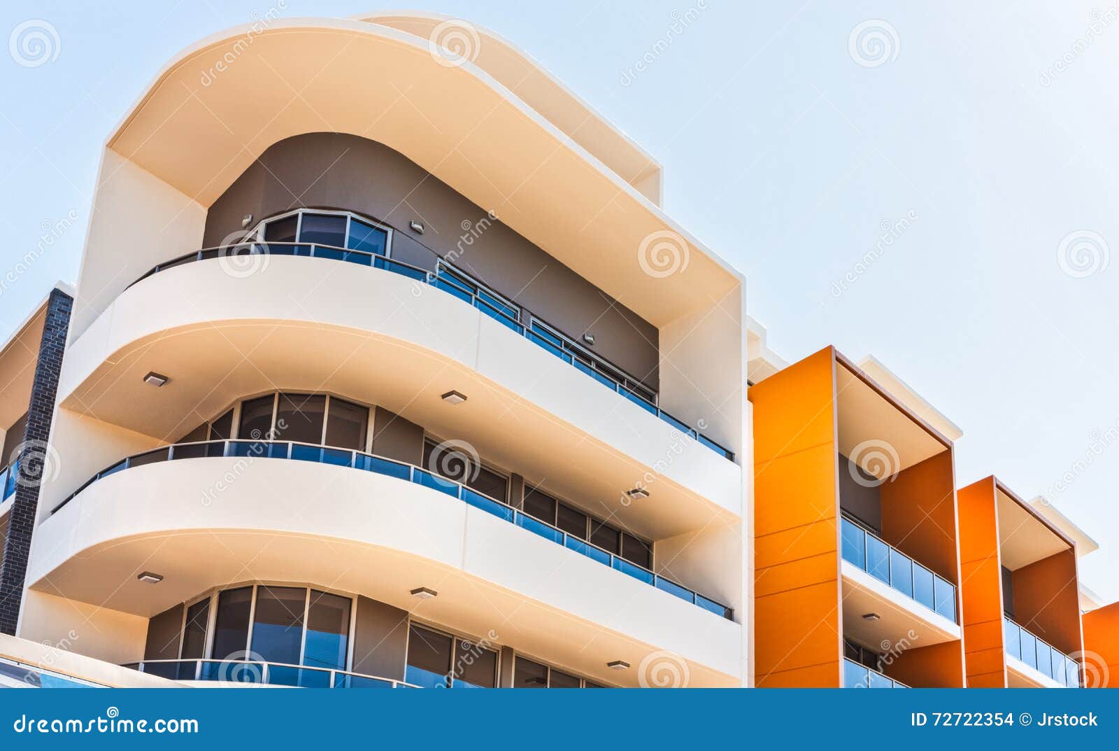 Colorful and Curvy Building Stock Photo - Image of color, condos: 72722354