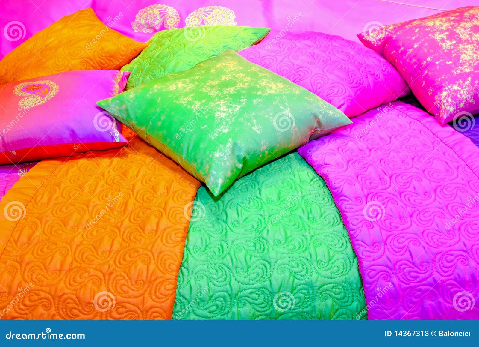 Colorful cushions stock photo. Image of interior, pile - 14367318