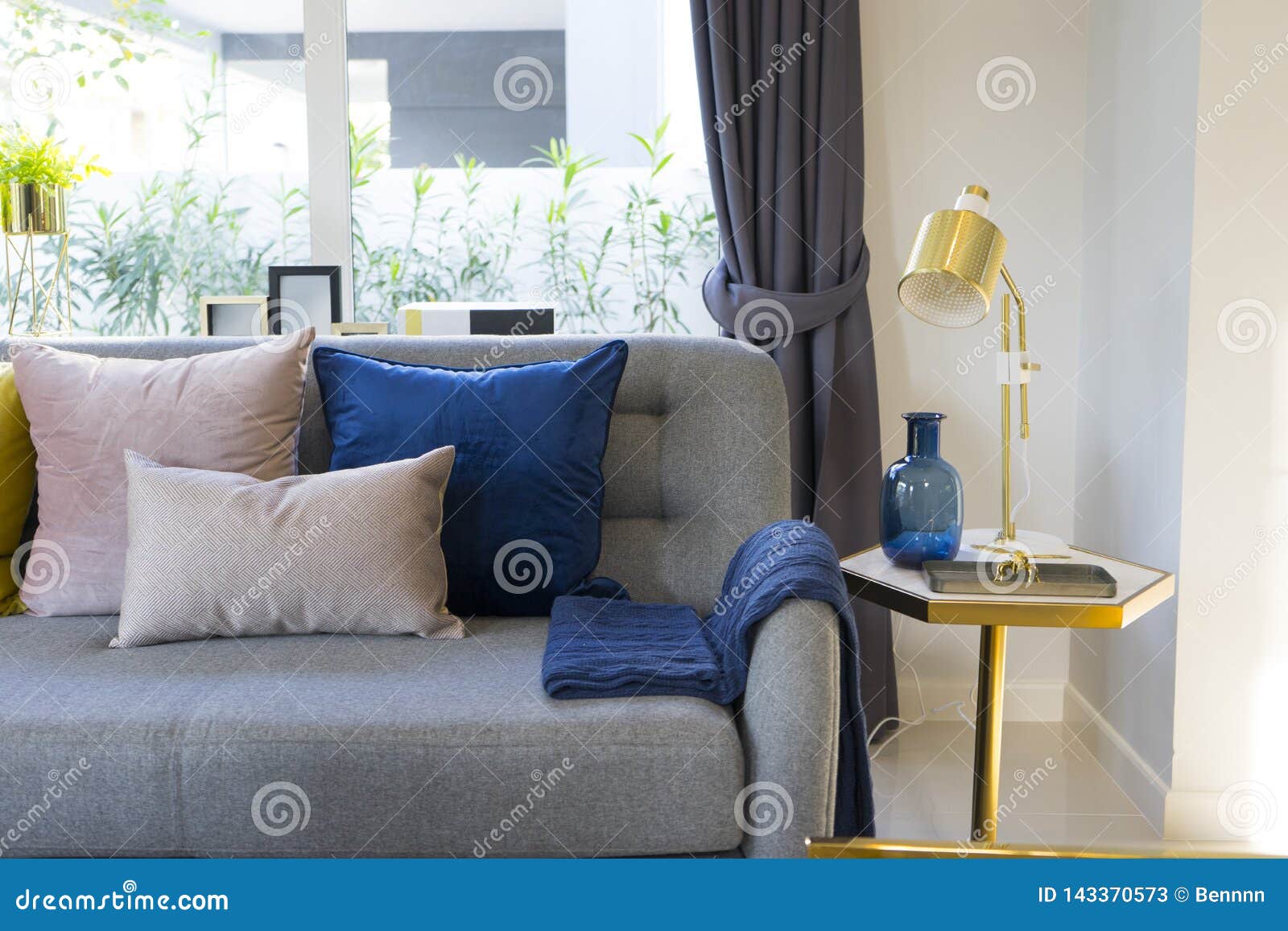 Colorful Cushions in a Spacious Room Interior Stock Image - Image of ...