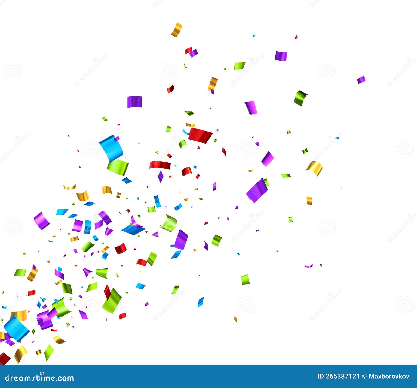 Colorful Cut Out Foil Ribbon Exploding Confetti Stock Vector ...