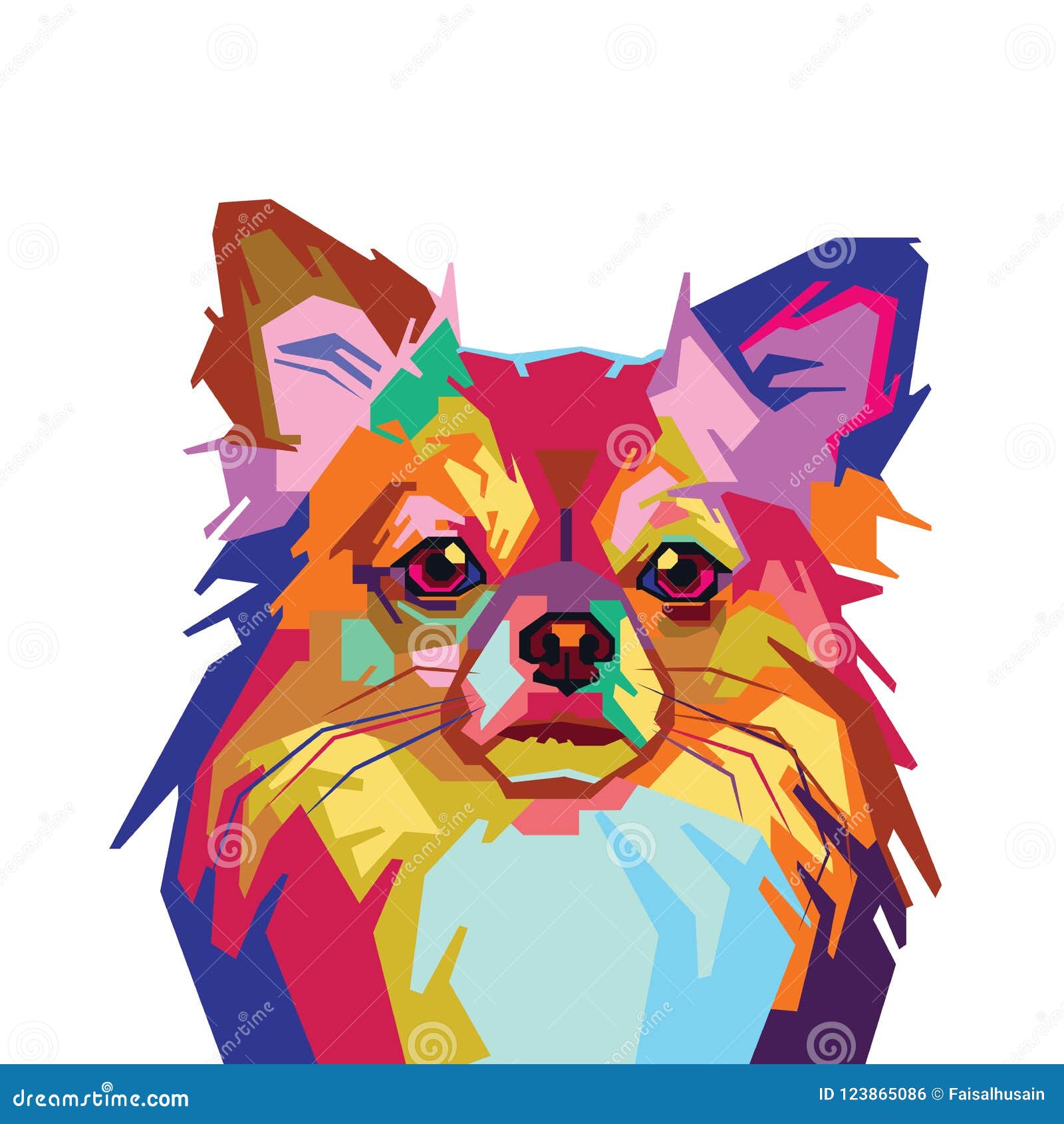 Colorful Cute Dog Vector Illustration Stock Vector - Illustration of ...