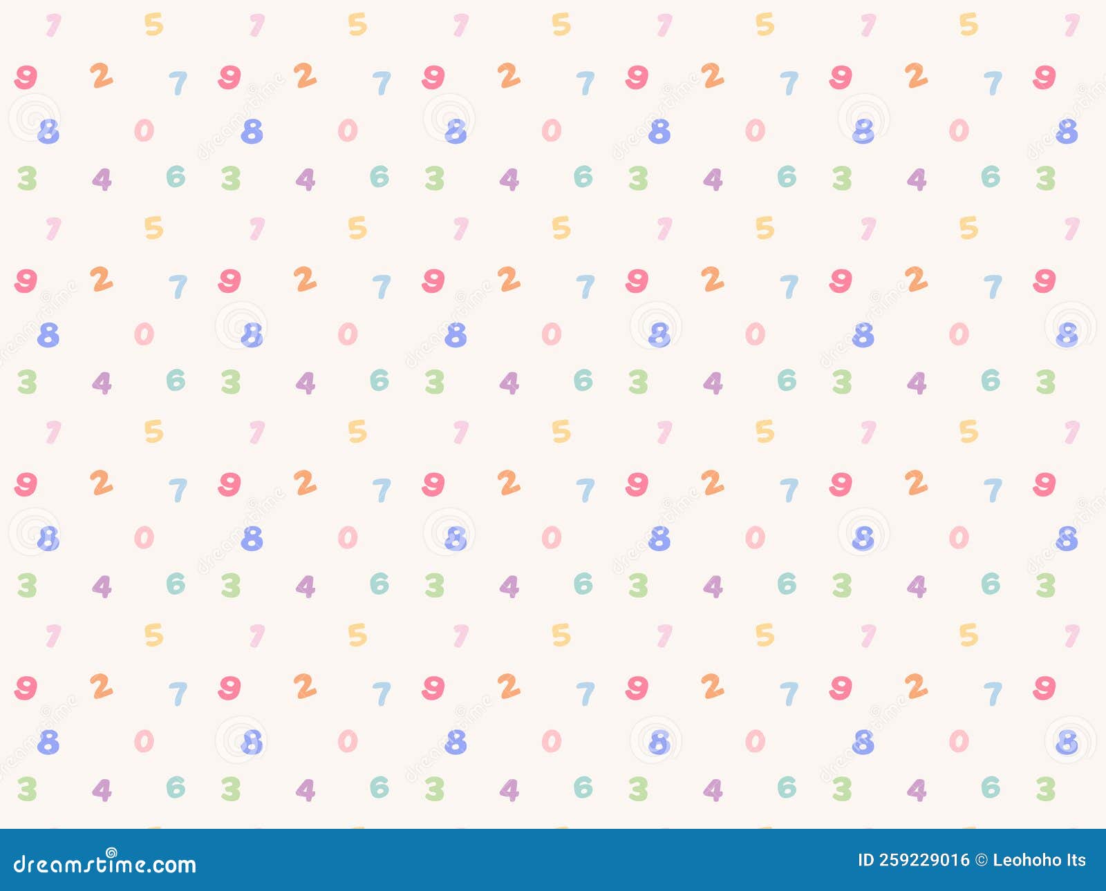 Colorful and Cute Number Pattern from 1 To 9 Arranged in a Random Way ...
