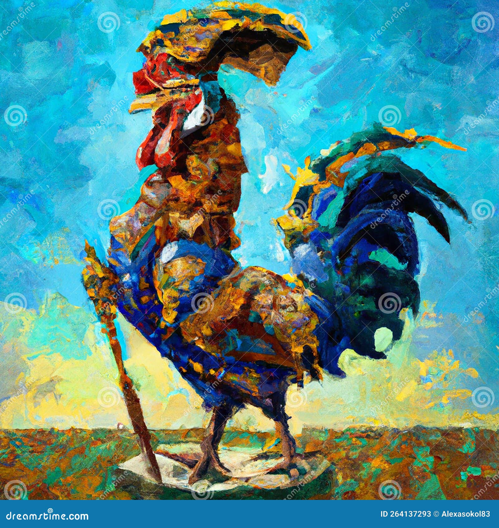 Colorful Cute Rooster with Armor Stock Illustration - Illustration of ...