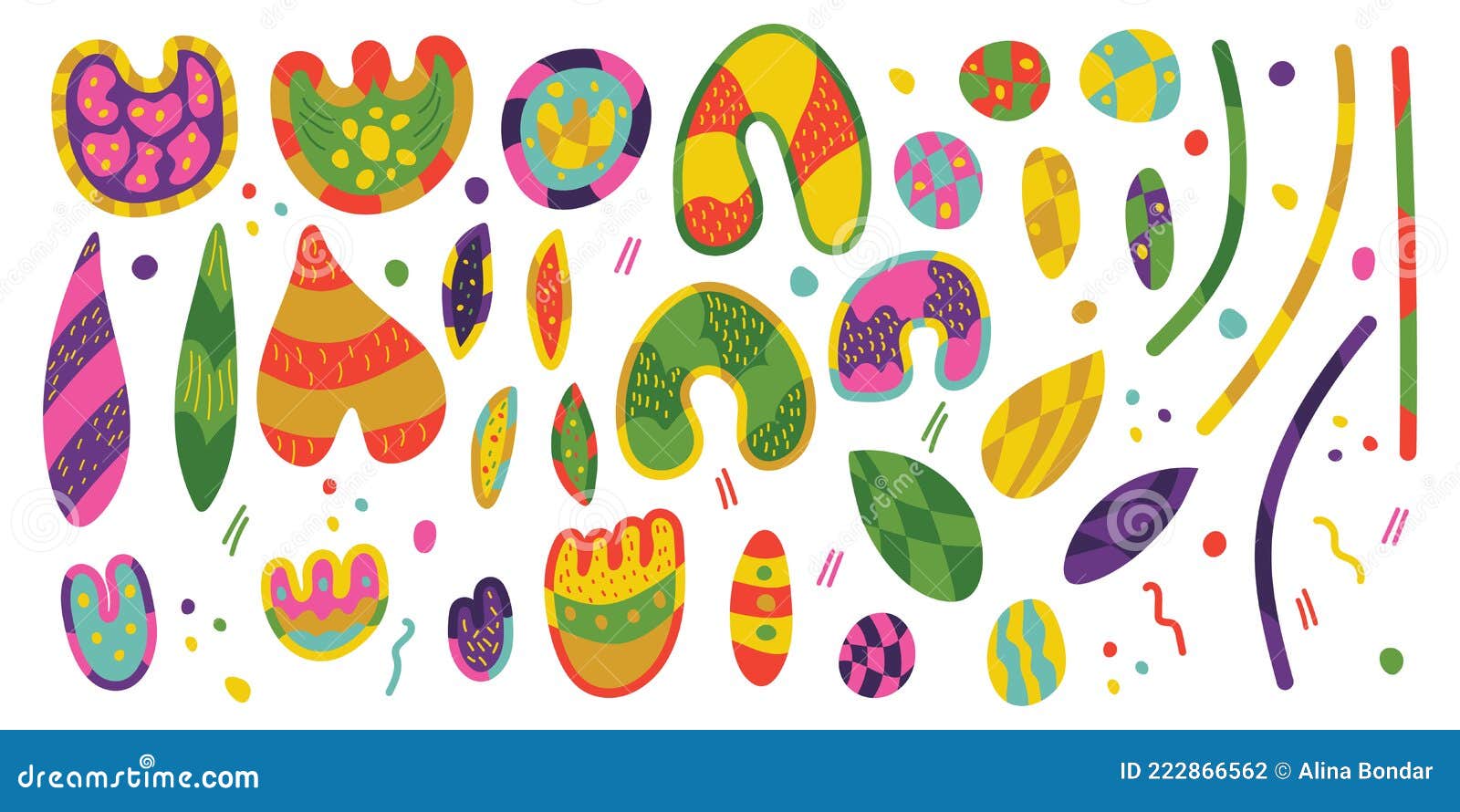 Colorful Cute Shapes. Elements for Creating a Design Stock Vector ...