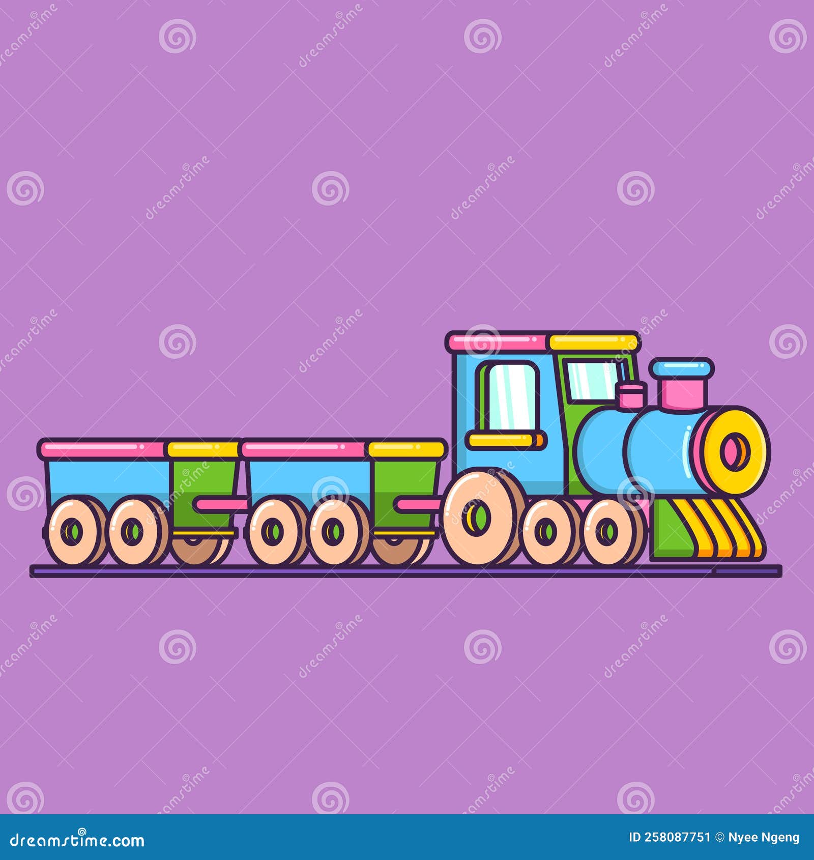 Colorful Cute Train Toys for Children Stock Vector - Illustration of ...