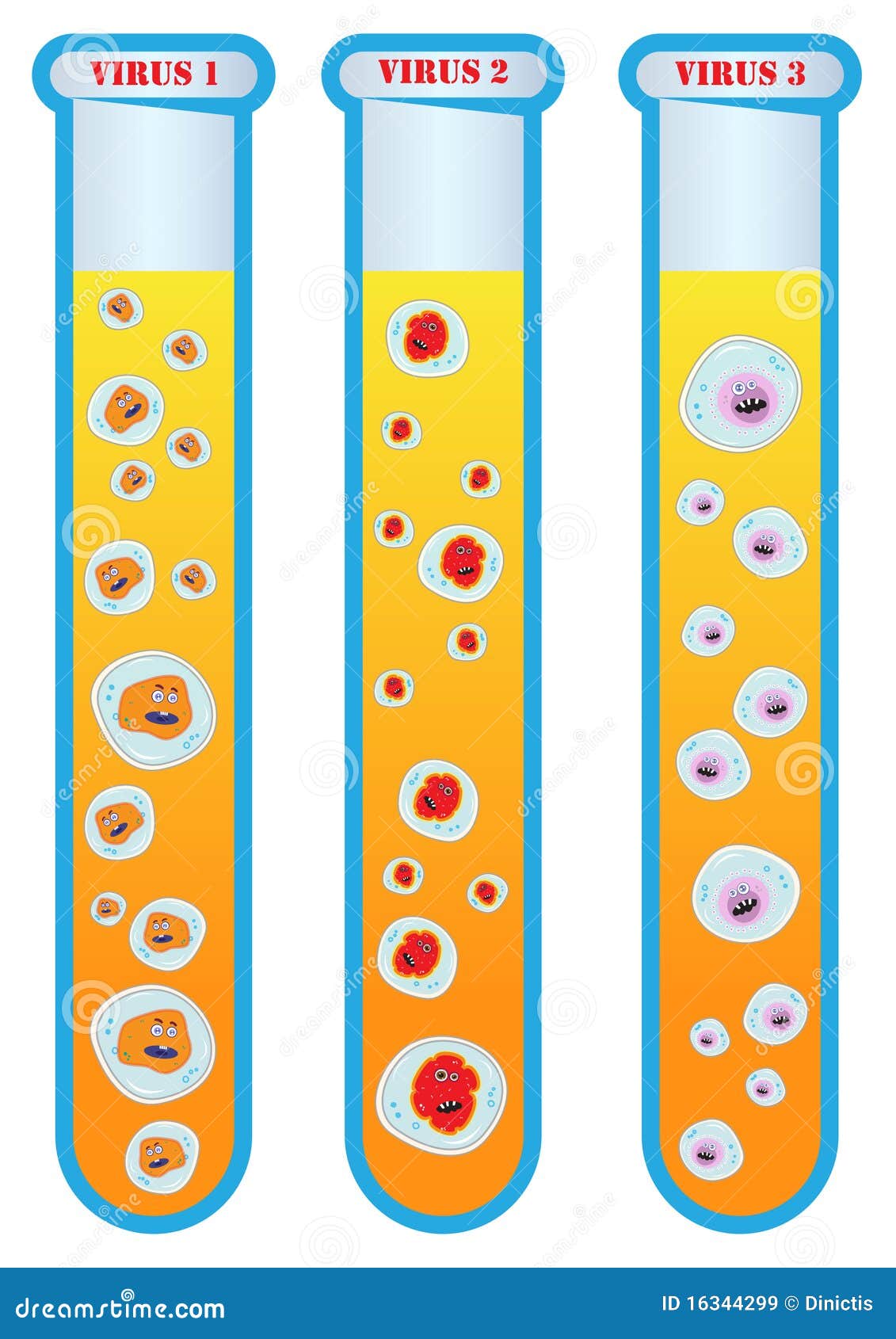 Colorful Cute Virus in Test Tube Stock Vector - Illustration of disease ...