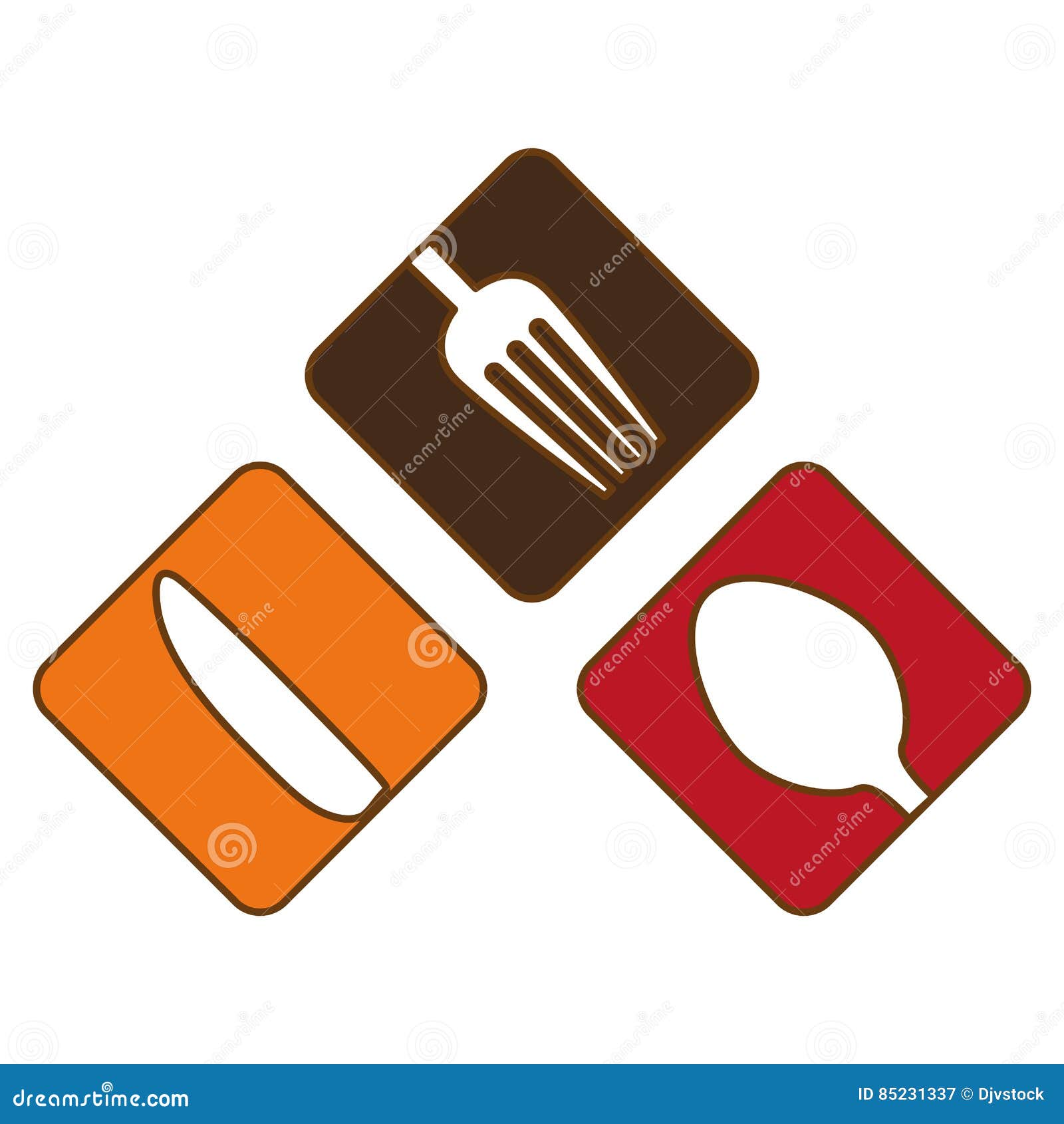 Colorful Cutlery Icon Image Design Stock Illustration - Illustration of ...