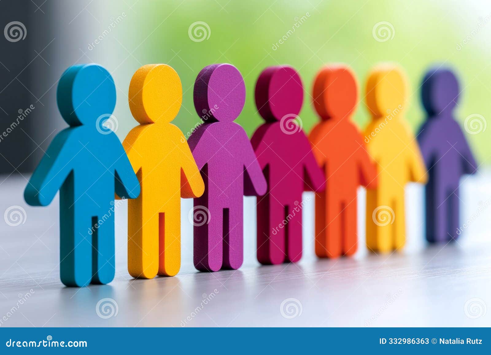 Colorful Cutout Figures Representing Diversity and Teamwork Stand in a ...