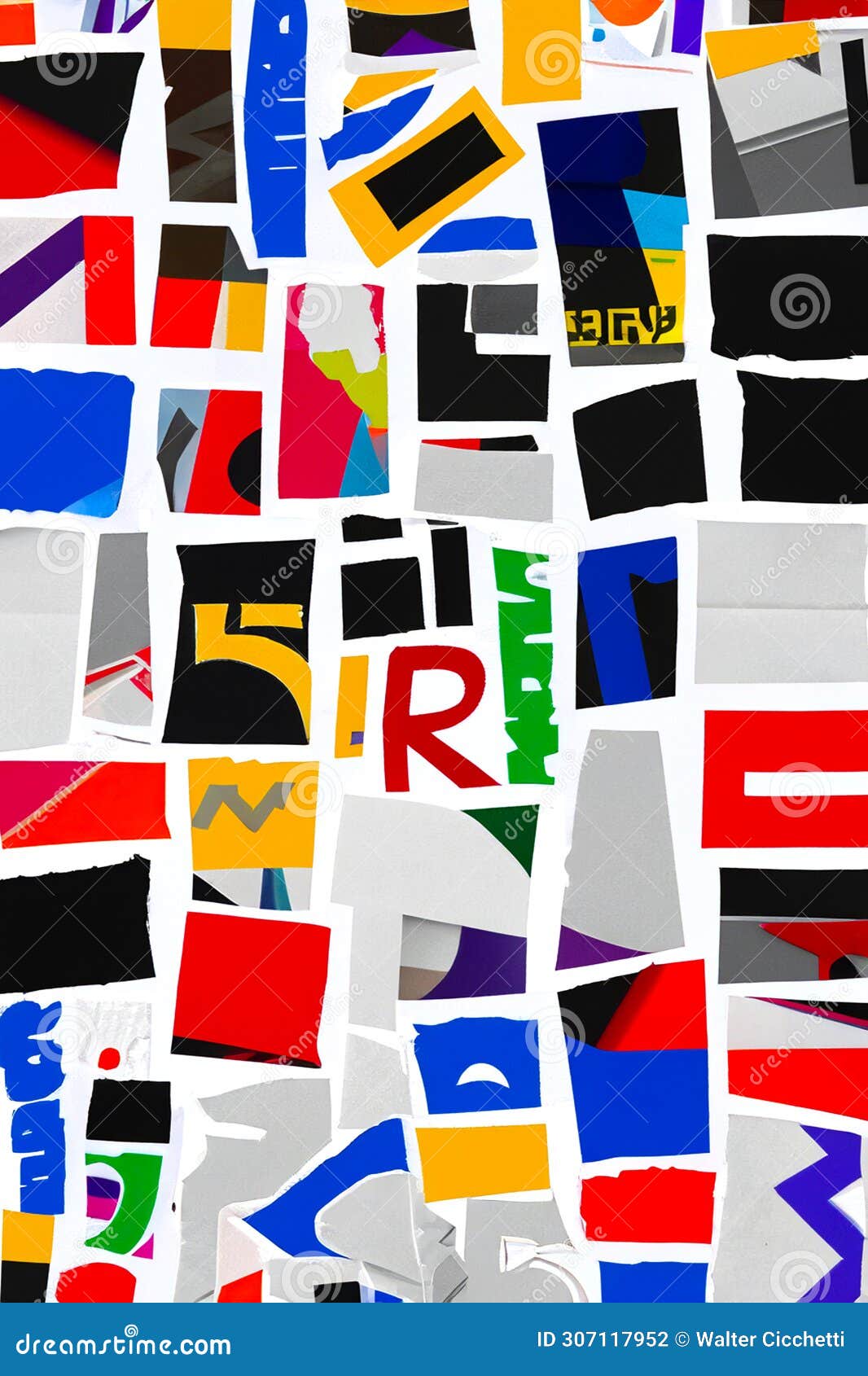 Colorful Cutted Papers Collage Composition Stock Illustration ...