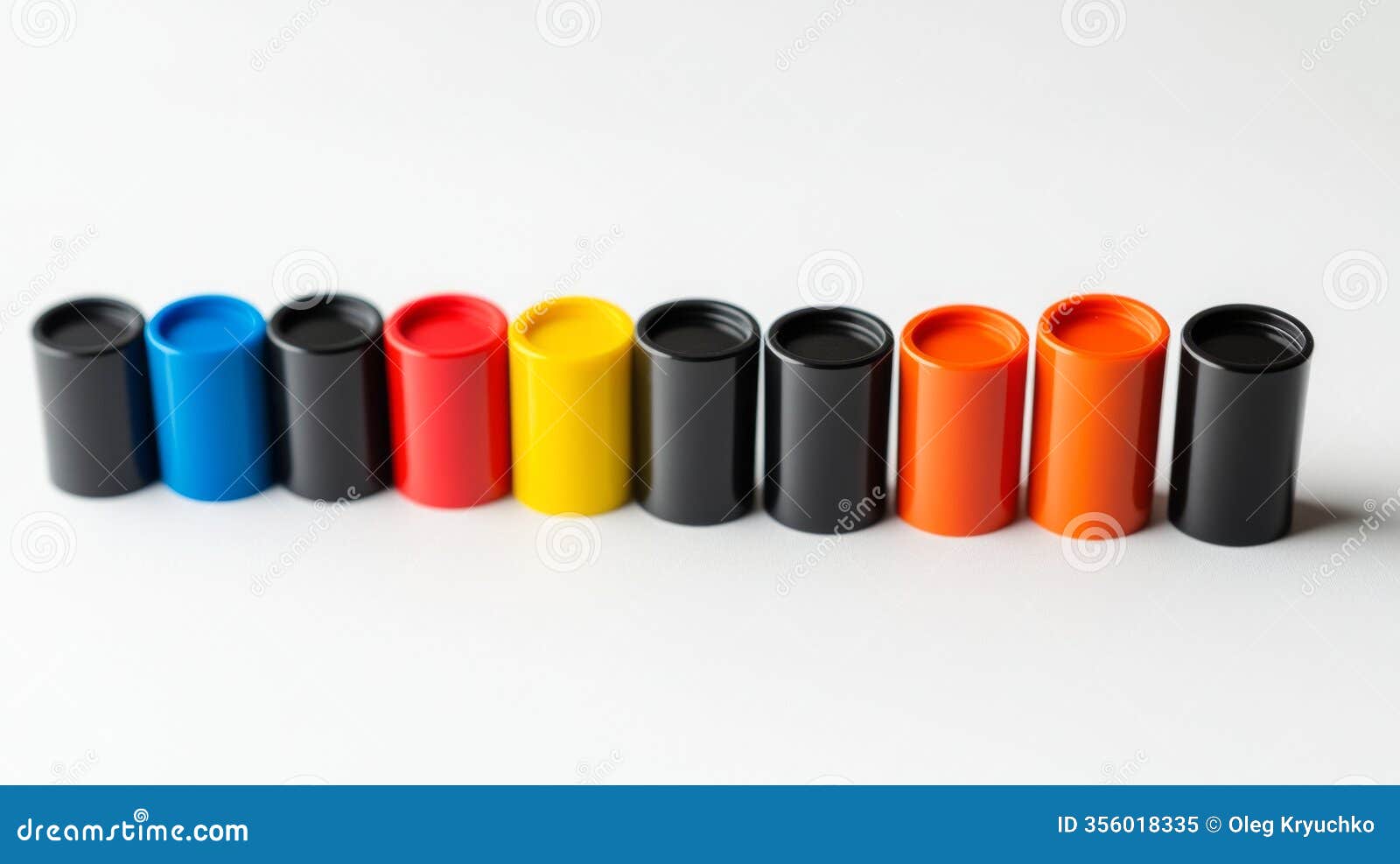 Colorful Cylinders Arranged in a Vibrant Sequence Create a Modern ...