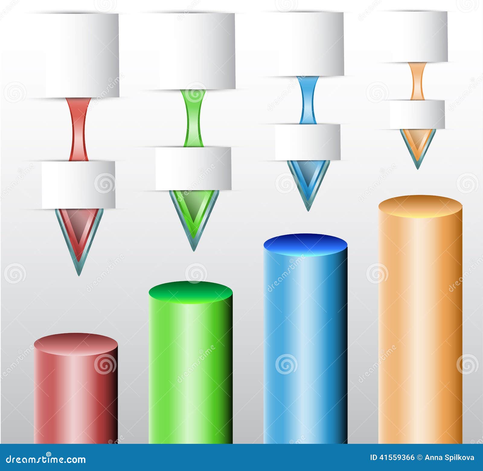 Colorful Cylindrical Graphs with Arrows and Blank Stock Vector ...