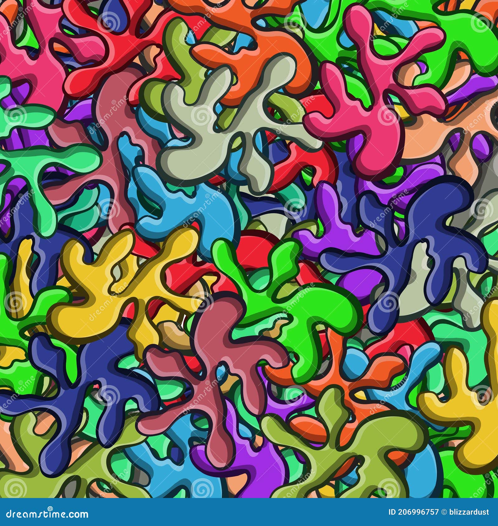 Colorful 3D Abstract Messy Shape Vector Background Stock Vector ...