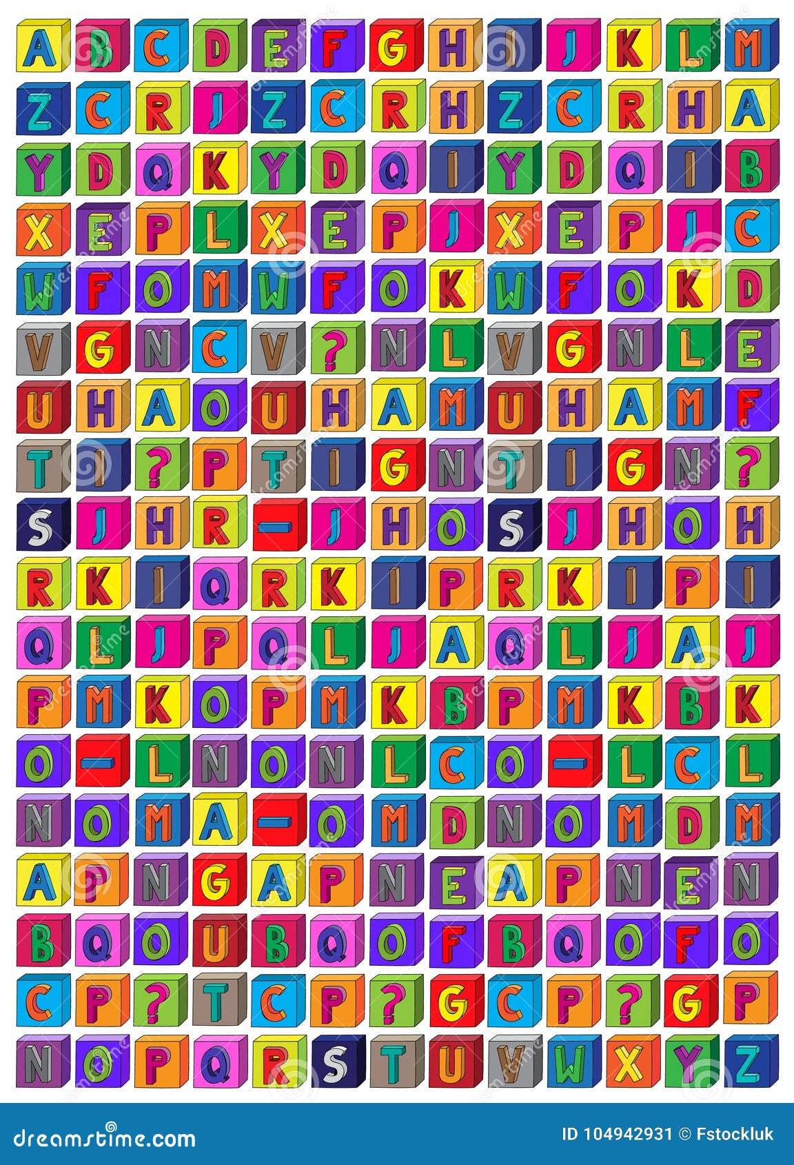 Alphabet On A Sheet In The Box. Vector Illustration | CartoonDealer.com ...