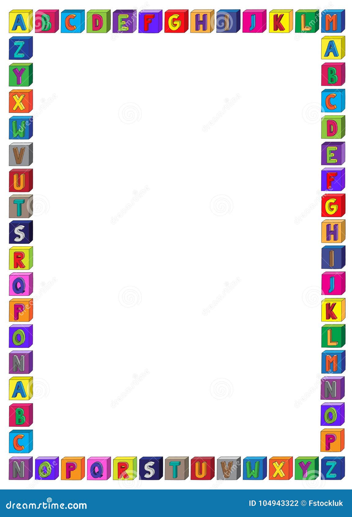 Colorful 3D Alphabet Random Blocks Frame in A4 Sheet Stock Vector ... Colorful 3D Alphabet Random Blocks Frame in A4 Sheet Stock Vector ...
