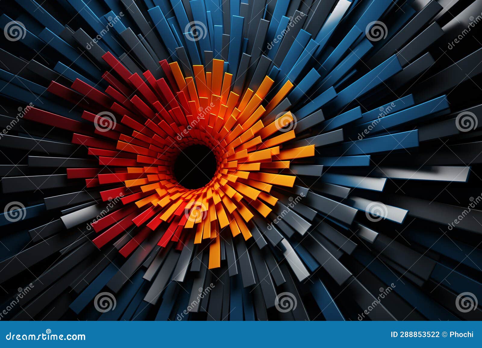 Colorful 3D Blocks Create Mesmerizing Abstract Vortex Stock ...