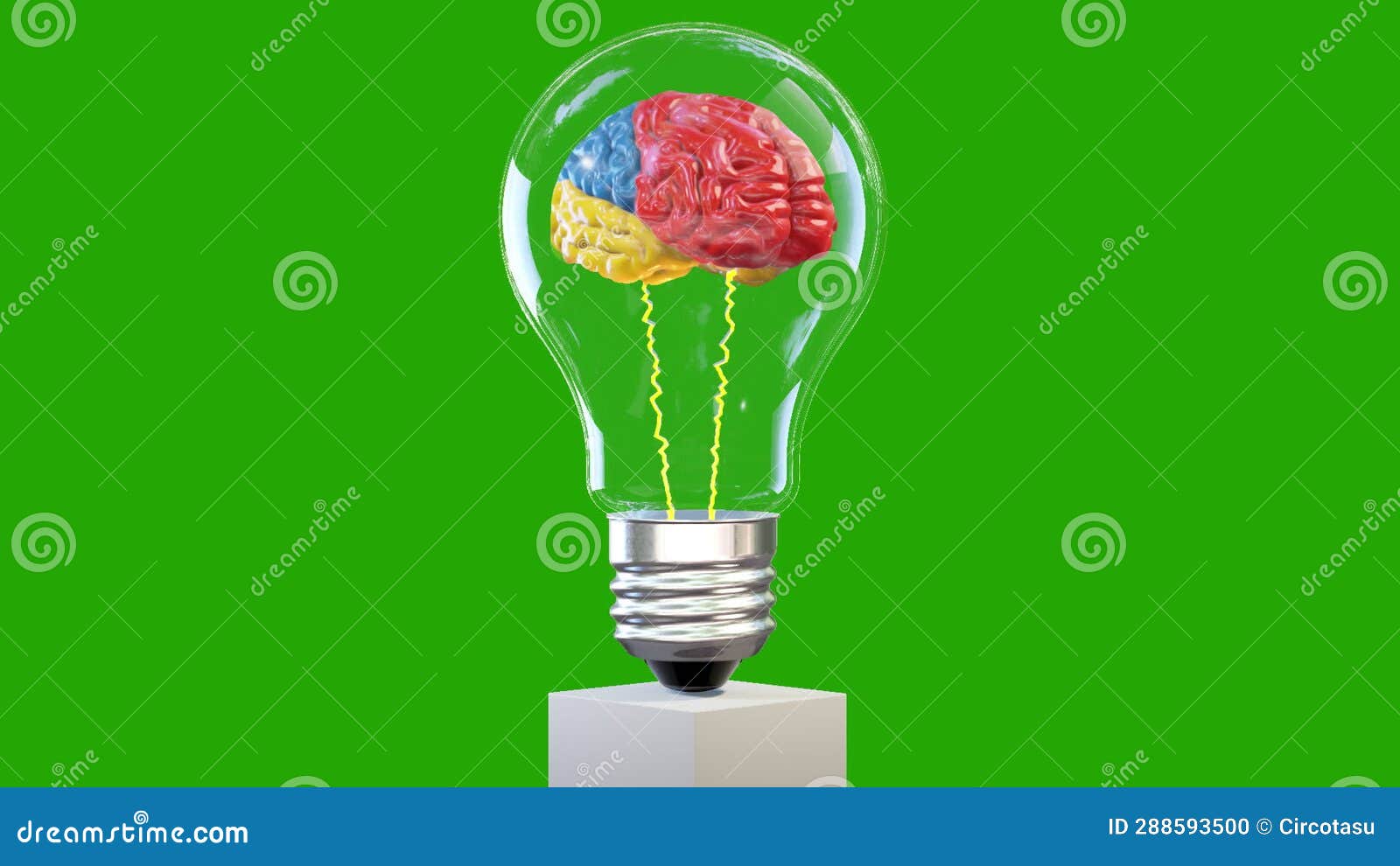 Colorful 3d Brain Rotating Inside a Lightbulb, Great Mind Concept, Loop ...