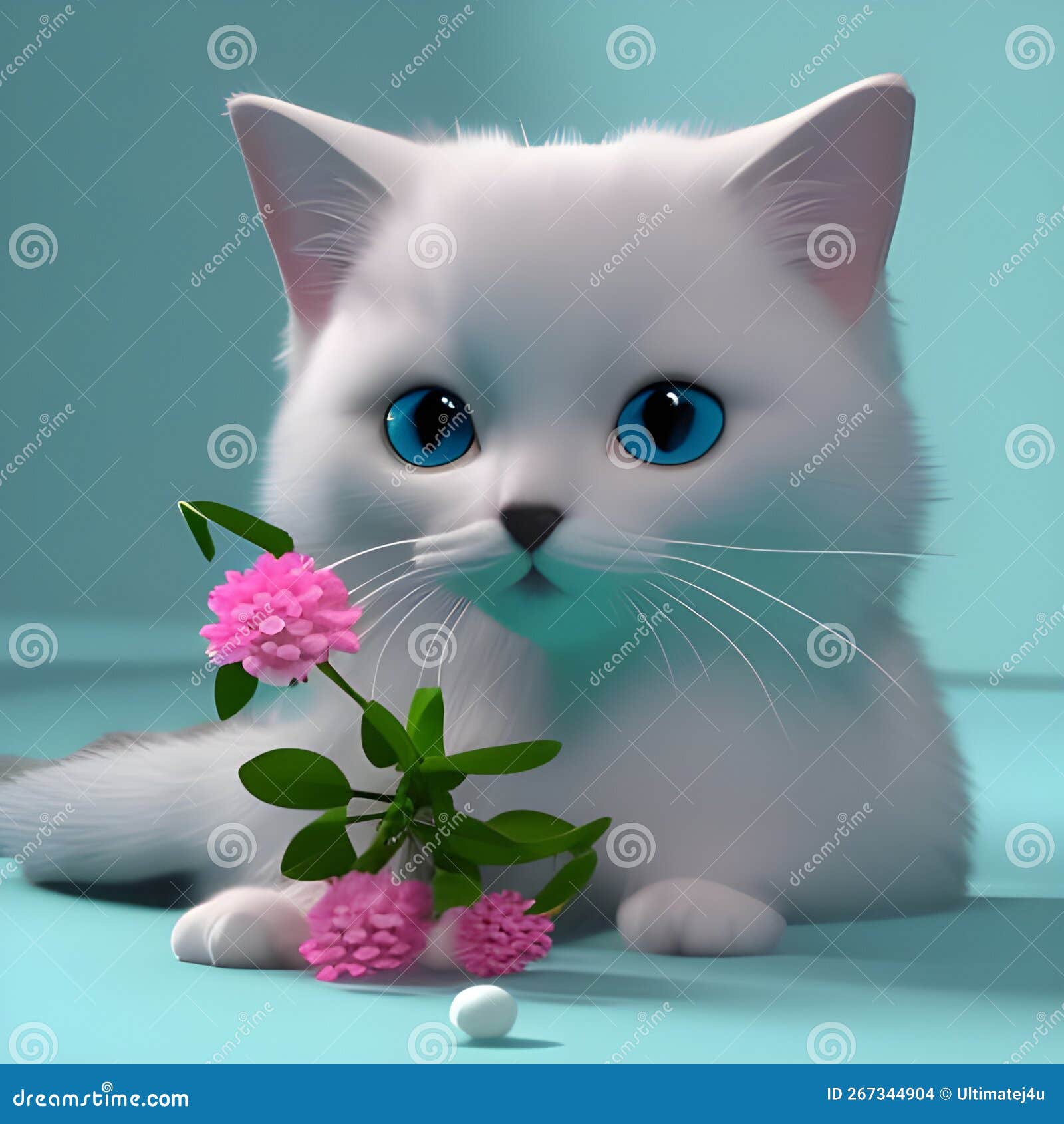 Colorful 3D Cat Abstract Background Gradient Ai Art Stock Illustration ...