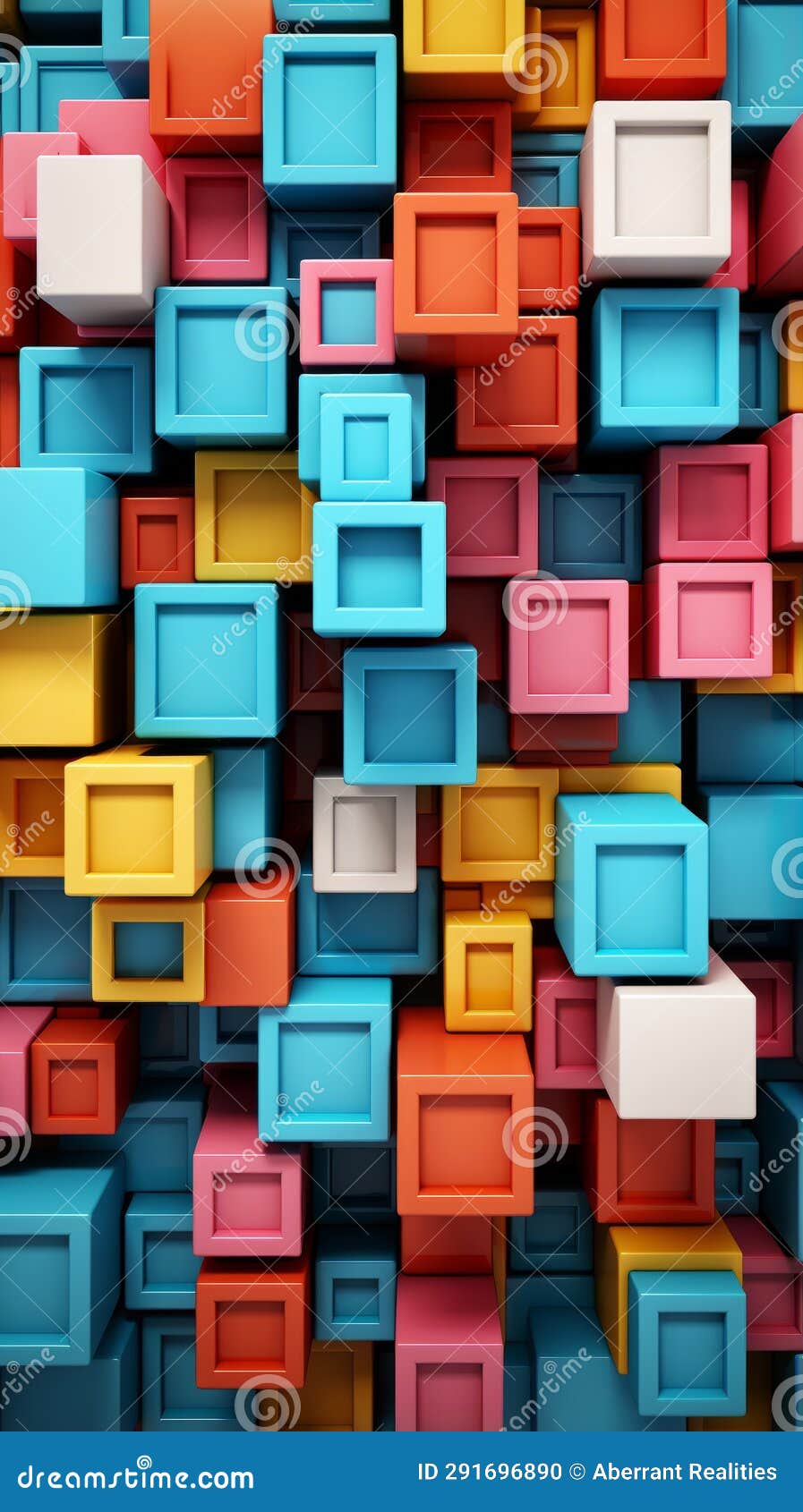 Colorful 3d Cubes Background Stock Illustration - Illustration of retro ...