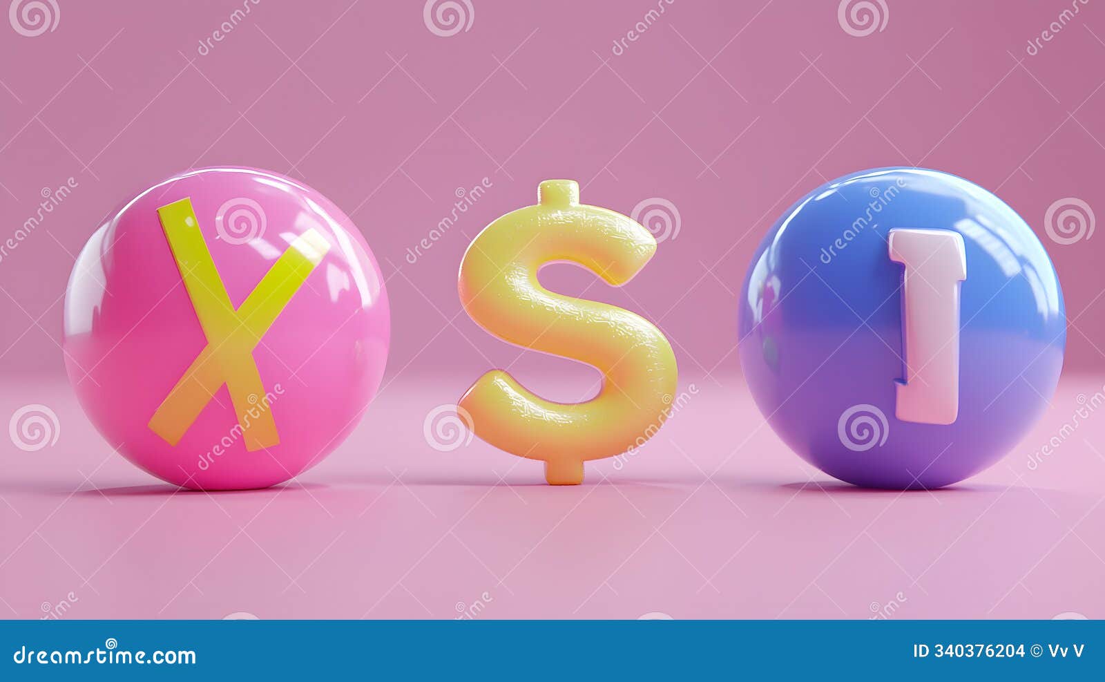 Colorful 3D Currency Symbols on a Pastel Background Stock Illustration ...