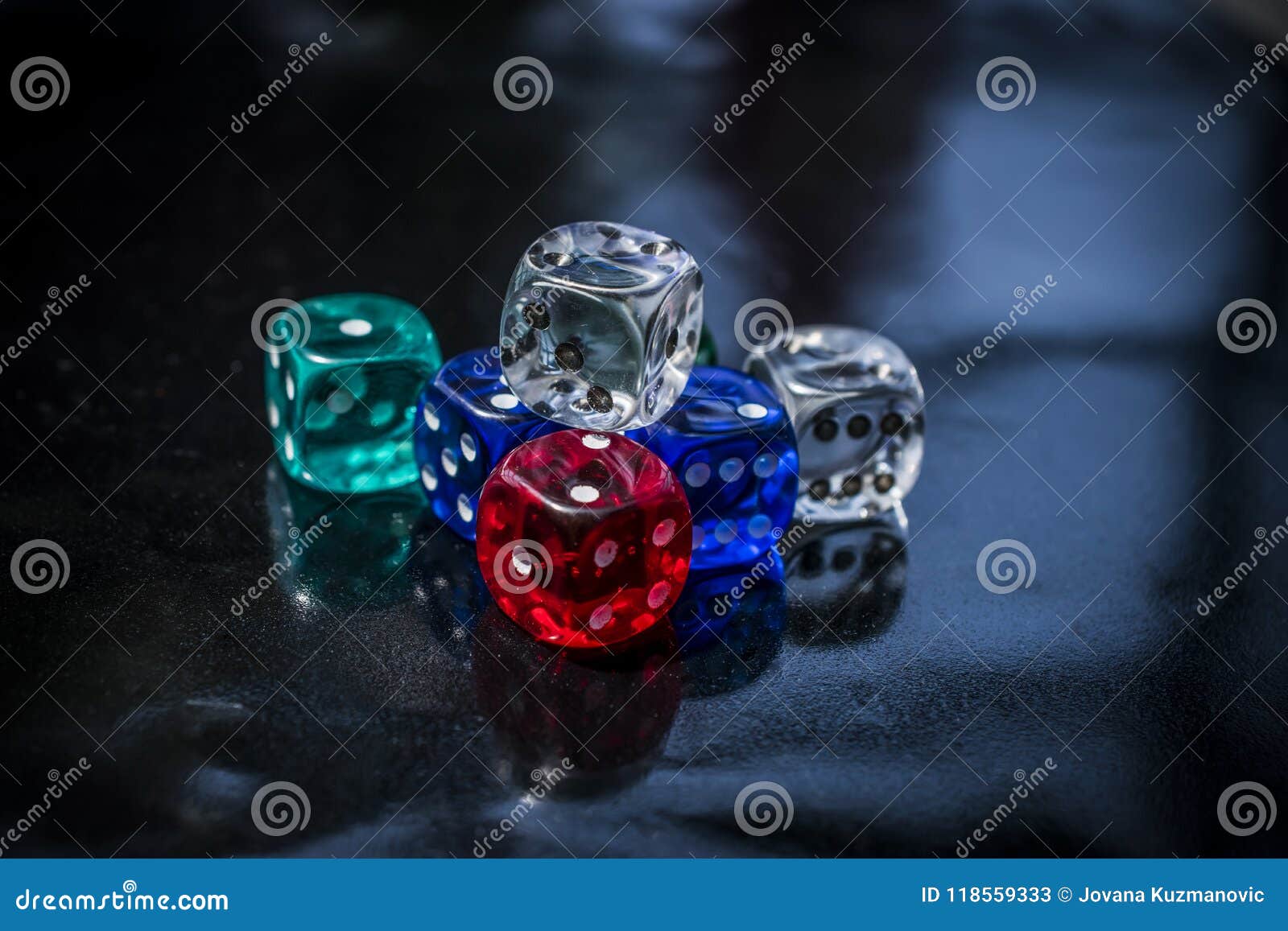 Colorful D6 Dice stock image. Image of green, black - 118559333