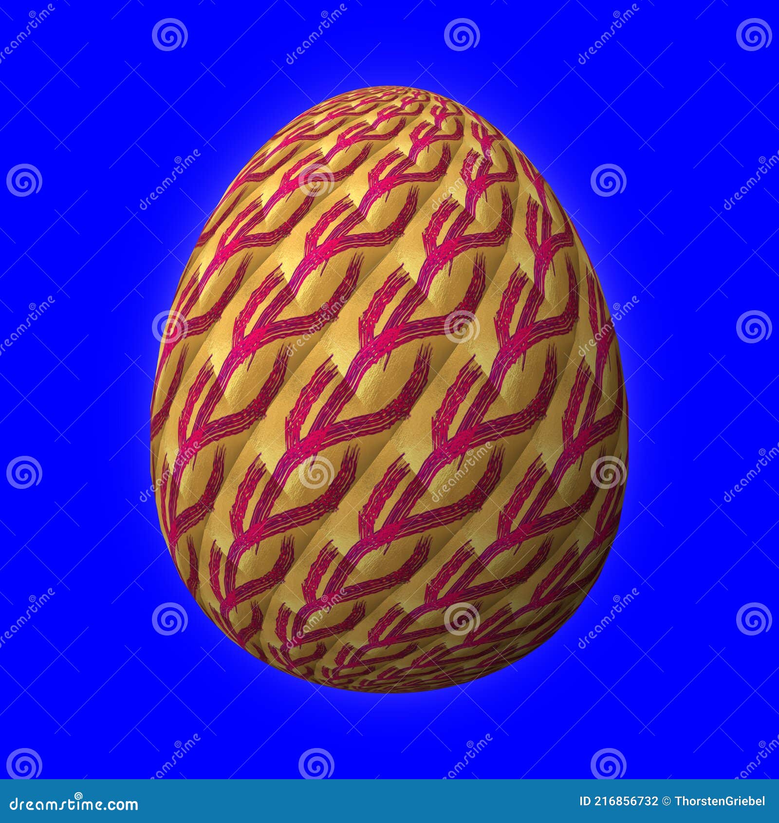 Easter Egg on Blue Background Stock Illustration - Illustration of ...