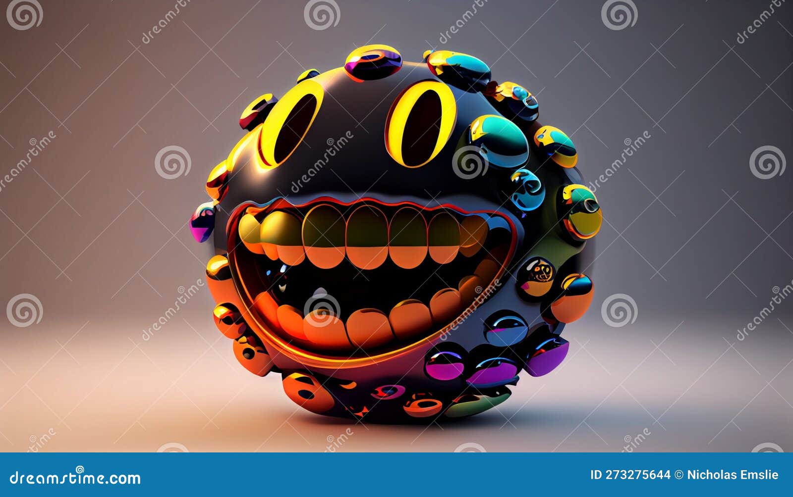 Colorful 3d Emoji Sphere Ai Generated Stock Illustration - Illustration ...