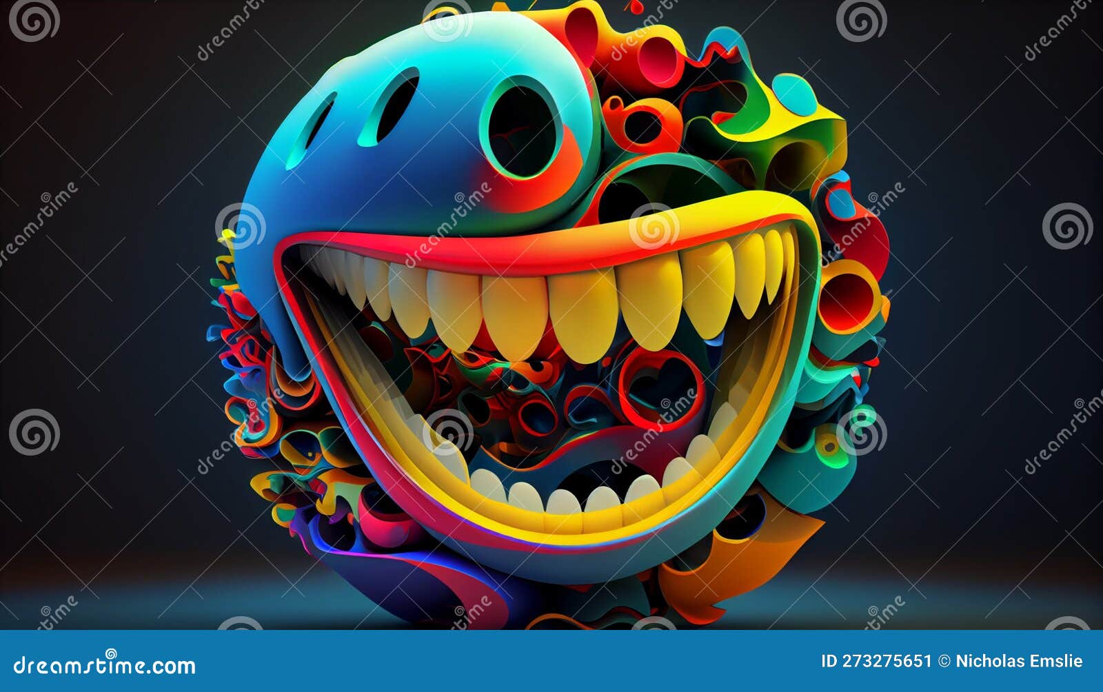 Colorful 3d Emoji Sphere Ai Generated Stock Illustration - Illustration ...