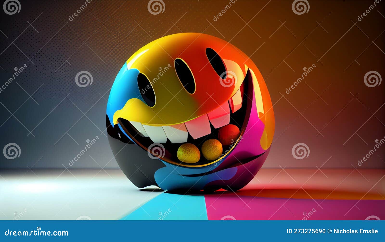 Colorful 3d Emoji Sphere Ai Generated Stock Illustration - Illustration ...