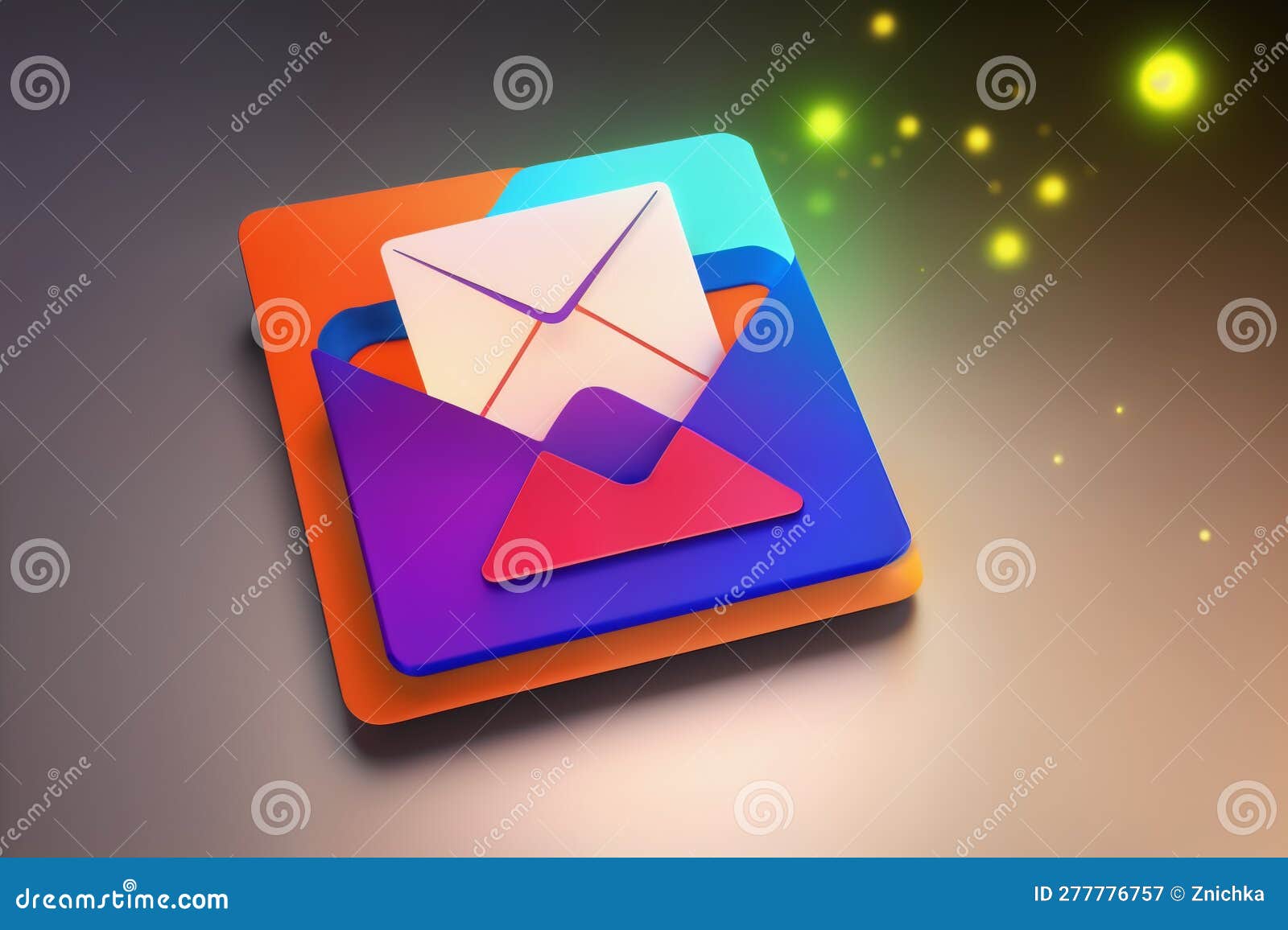 Colorful 3D Envelopes, Illustrating Emails, Arranged in a Neat Triangle ...