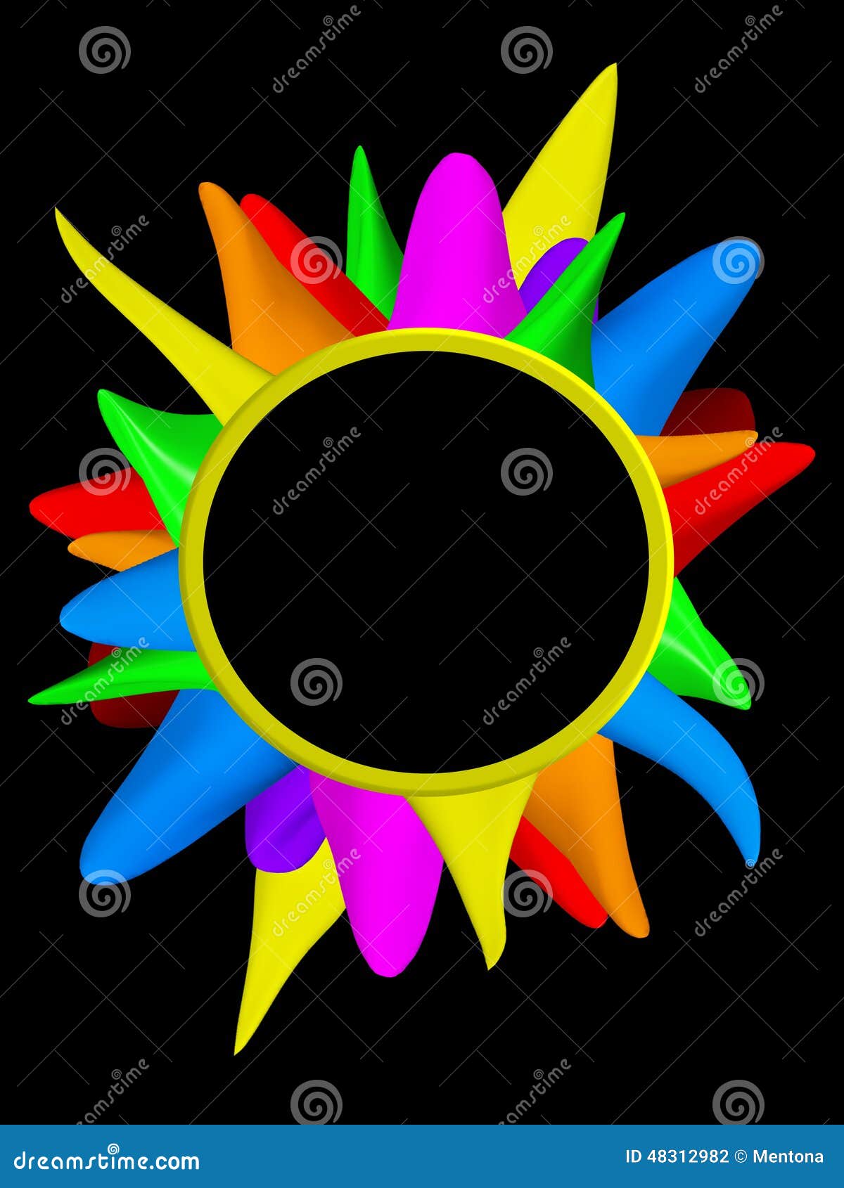 Colorful 3d frame stock illustration. Illustration of isolated - 48312982