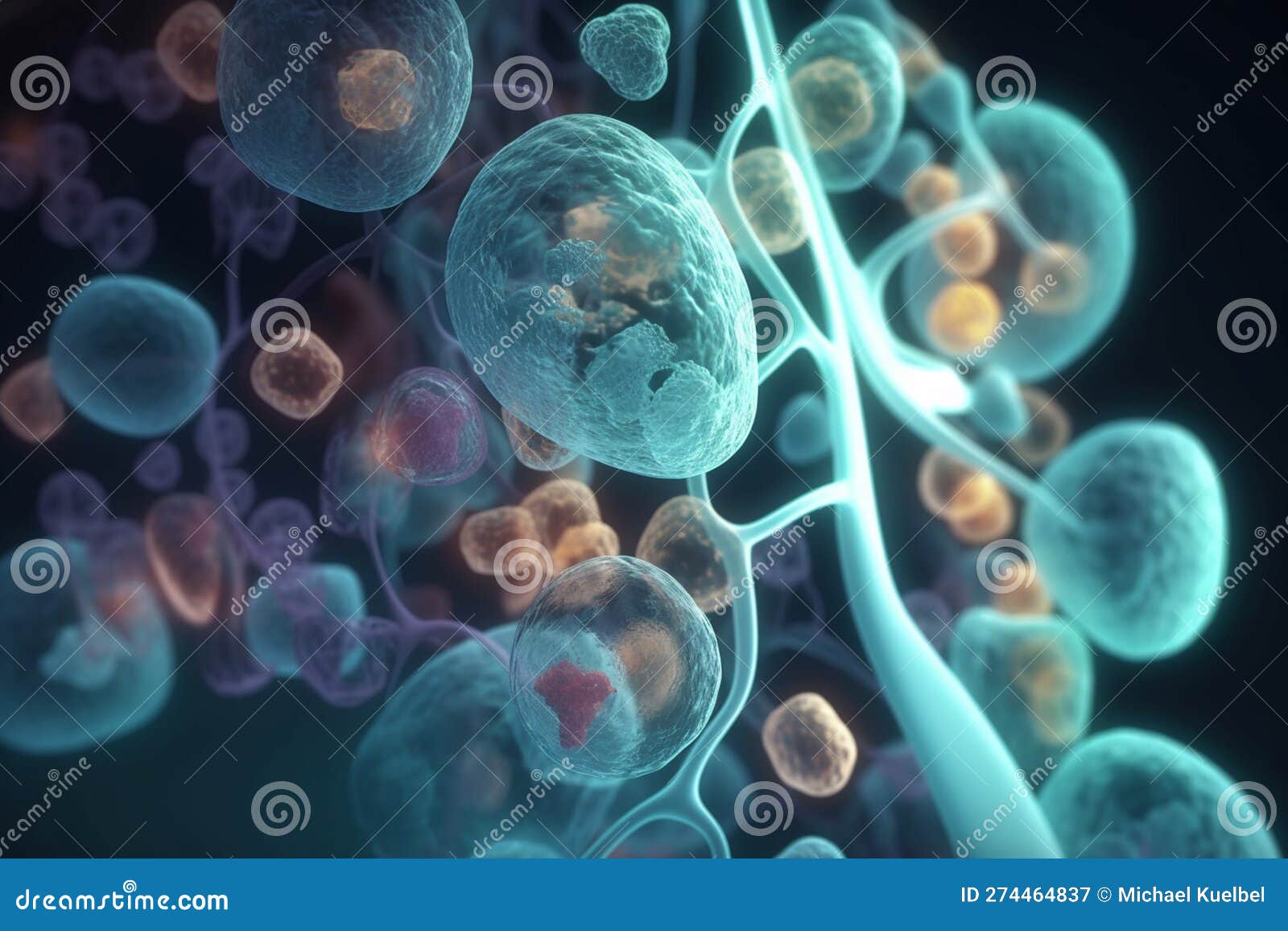 Colorful 3D Illustration Of Biochemical Process Of Cellular Respiration ...