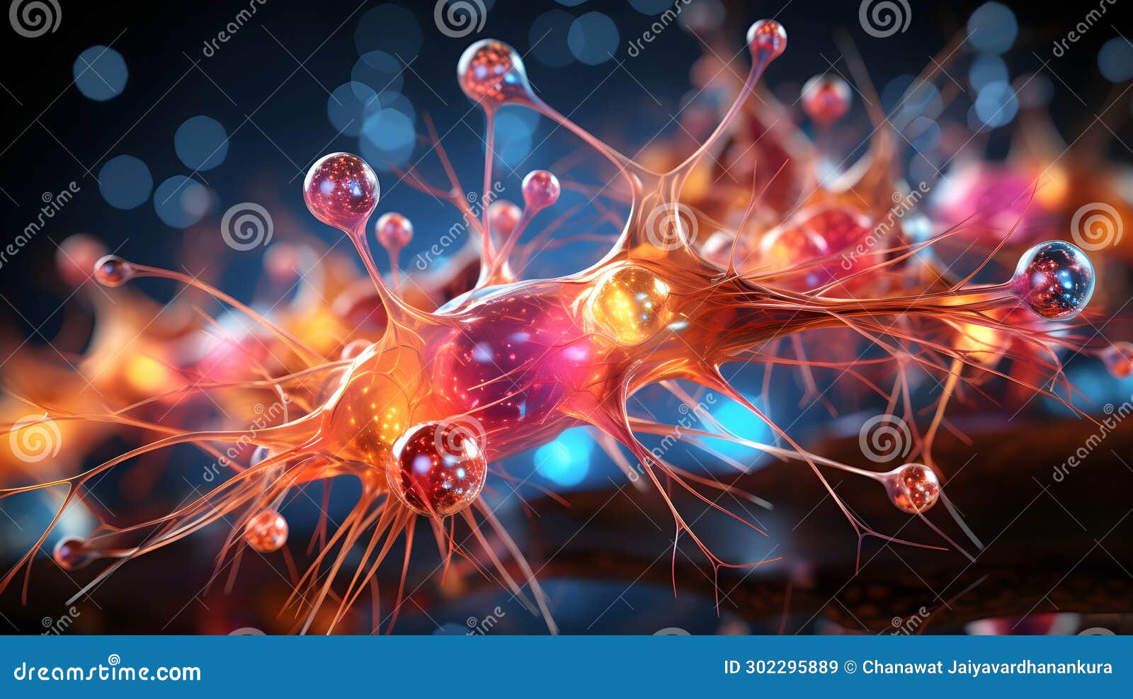 Colorful 3D Illustrations on a Black Background of Human Nerves Can Be ...
