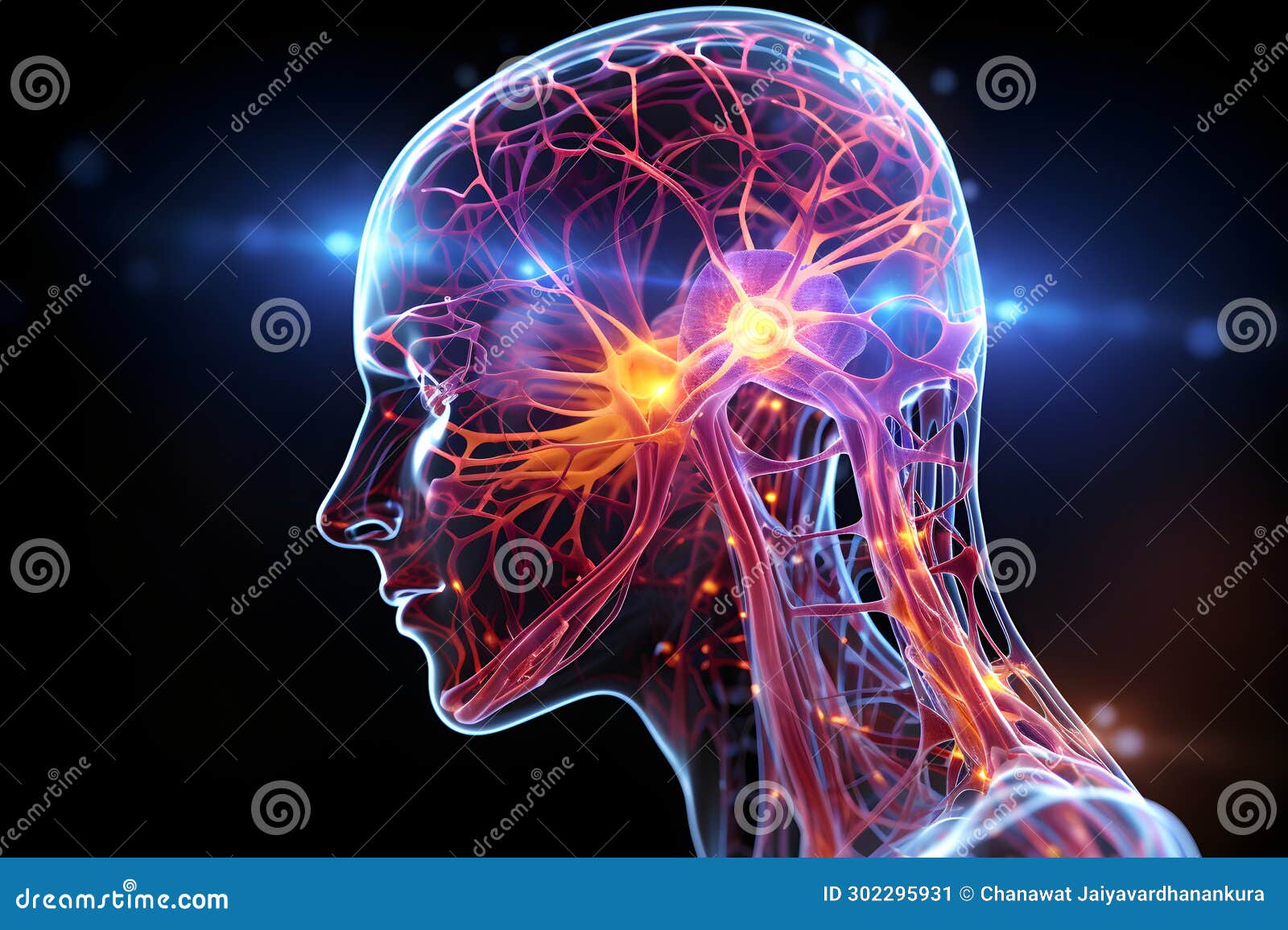 Human Nerves System With Arteries And Capillaries Royalty-Free Stock ...