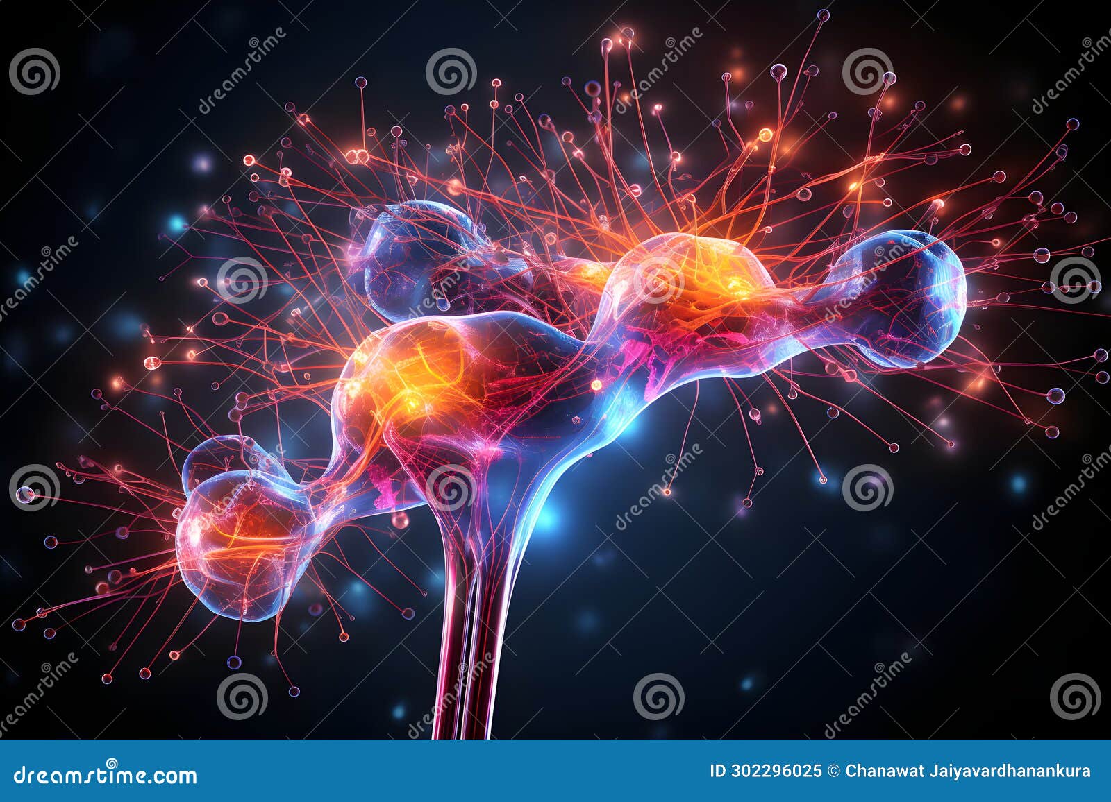 Colorful 3D Illustrations on a Black Background of Human Nerves Can Be ...