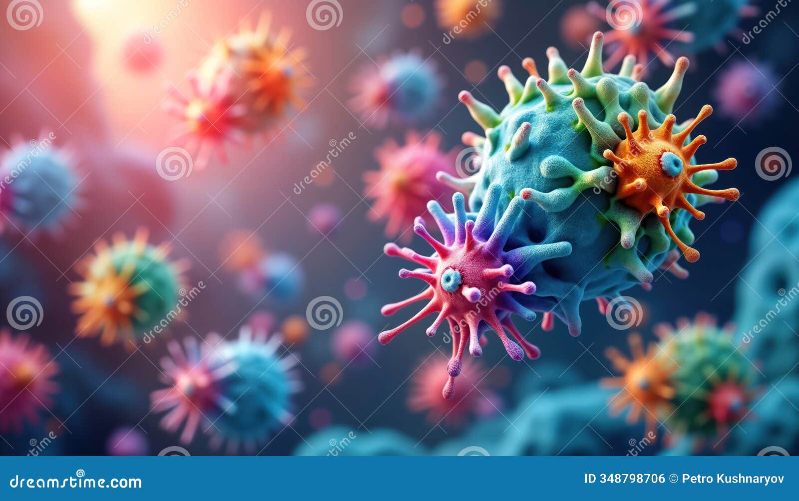 Colorful 3D Models Show Human Microbiota Interacting. Microbiome Theme ...