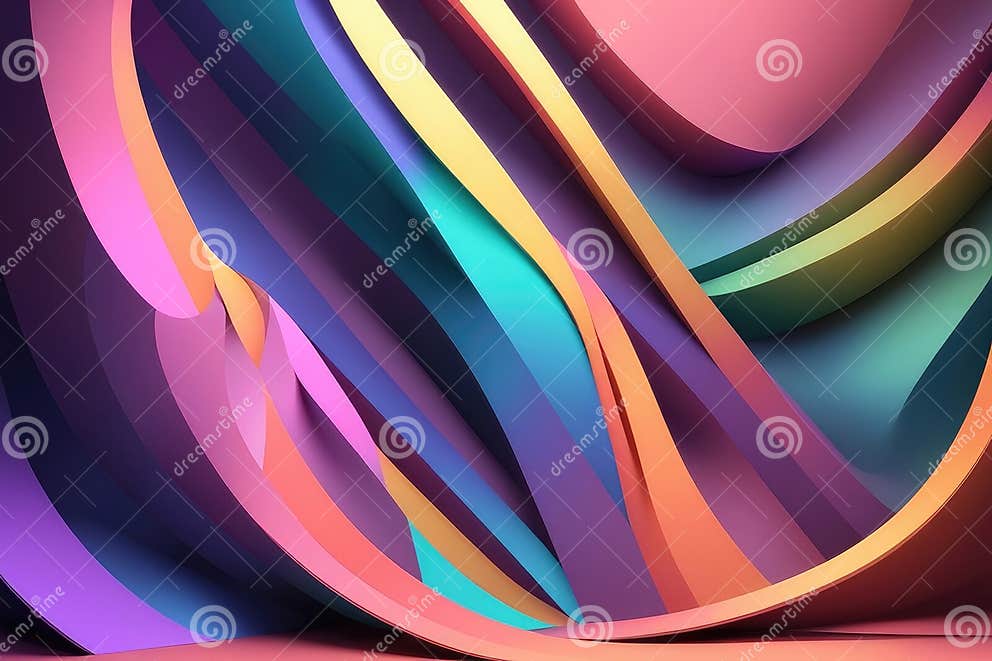 Colorful 3d Objects, Abstract and Creative Background, Horizontal ...
