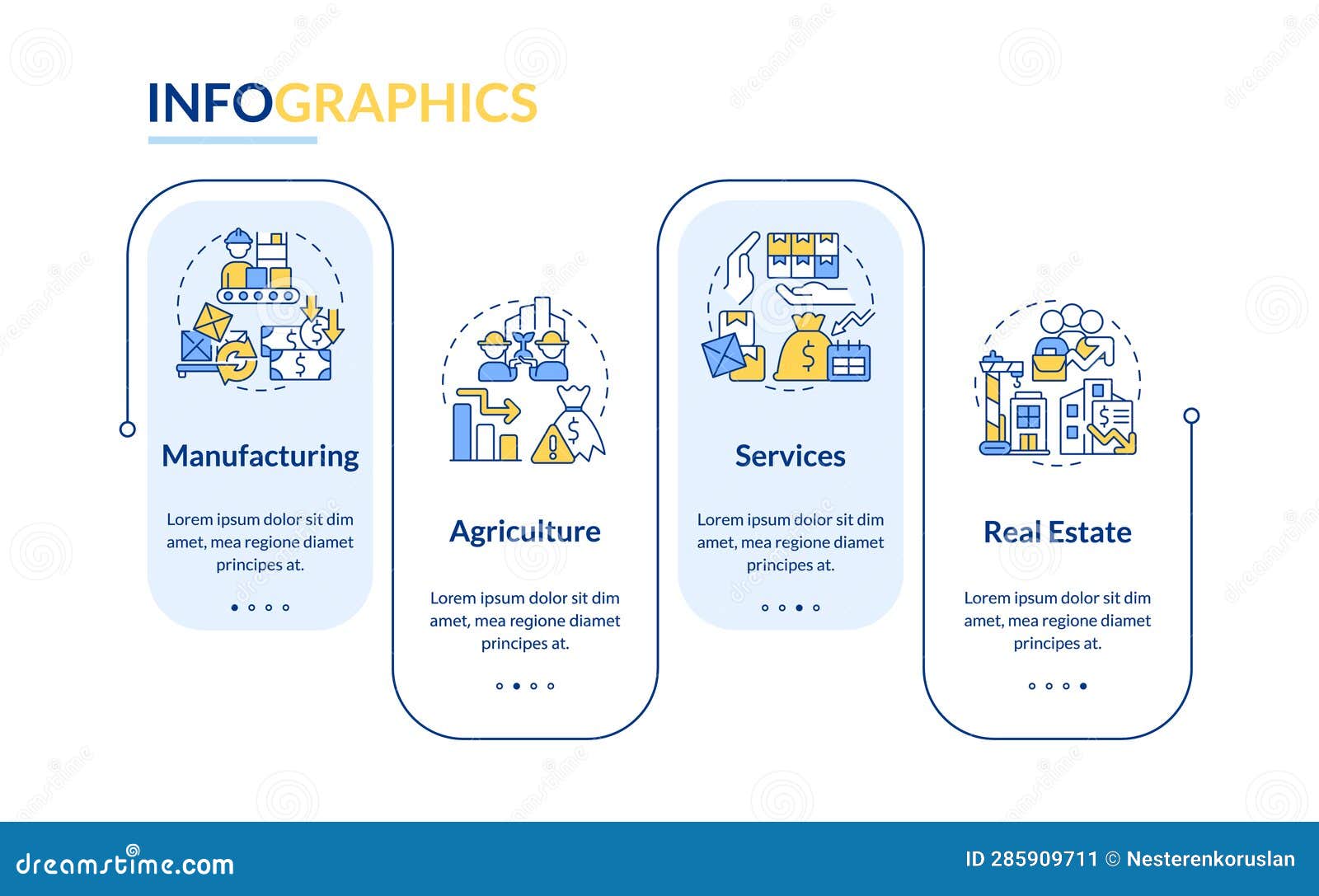 Colorful 2D Overproduction Layout with Line Icons Stock Vector ...