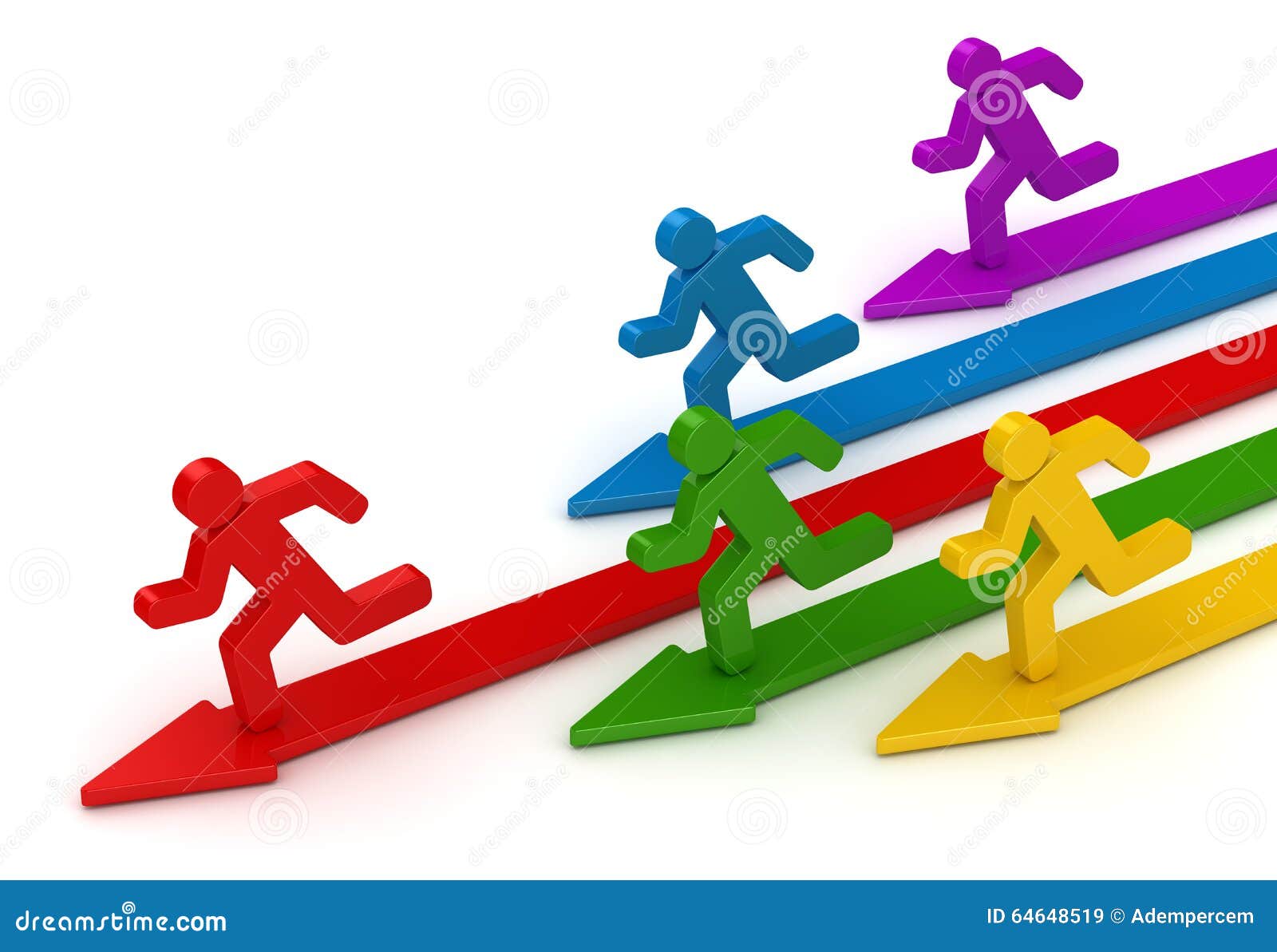Colorful 3d people running stock illustration. Illustration of white ...