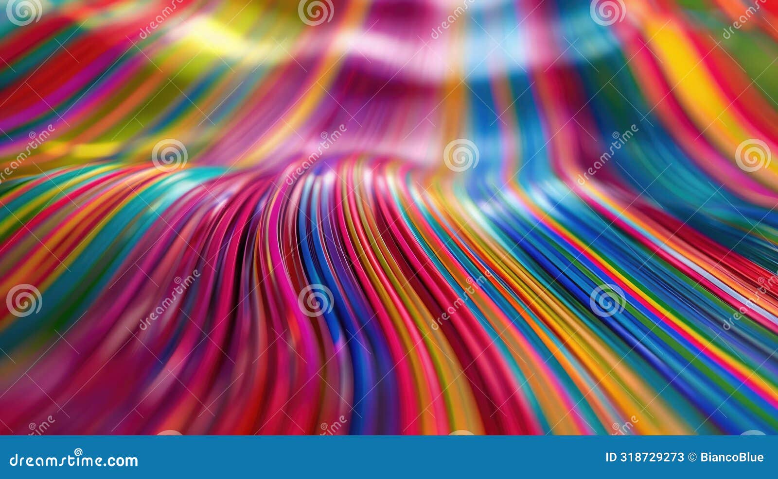 Colorful 3D Render of a Flowing Surface with Rainbow Colors. AIG51A ...