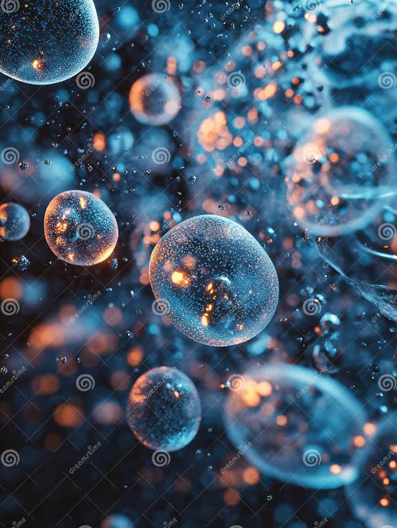 Colorful 3D Render of Microscopic Organisms in an Aquatic Environment ...