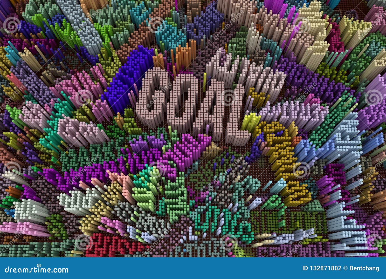 Colorful 3D Rendering. Background Abstract Shape Composition, Ge Stock ...