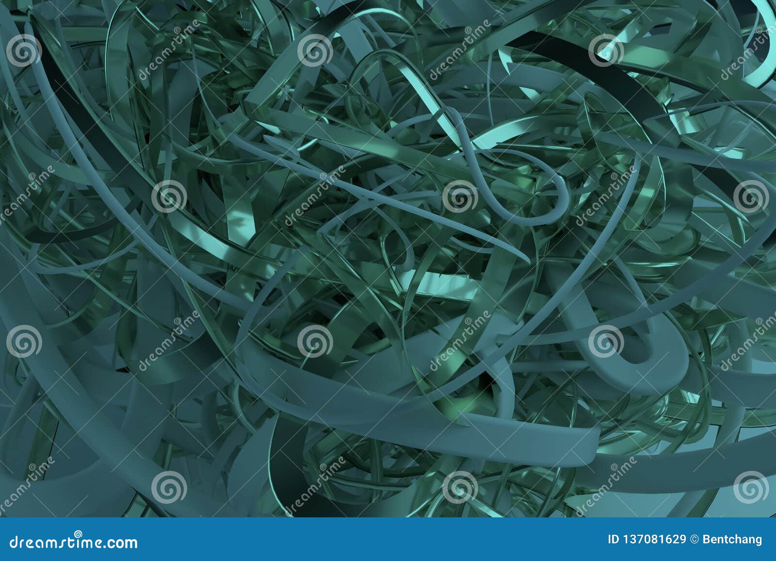 Colorful 3D Rendering. Bunch of Messy String Geometric. for Graphic ...