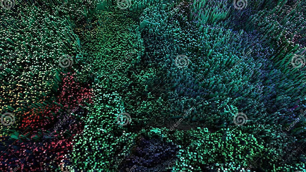 Colorful 3D Rendering. Shape Composition, Block, Geometric Structure ...