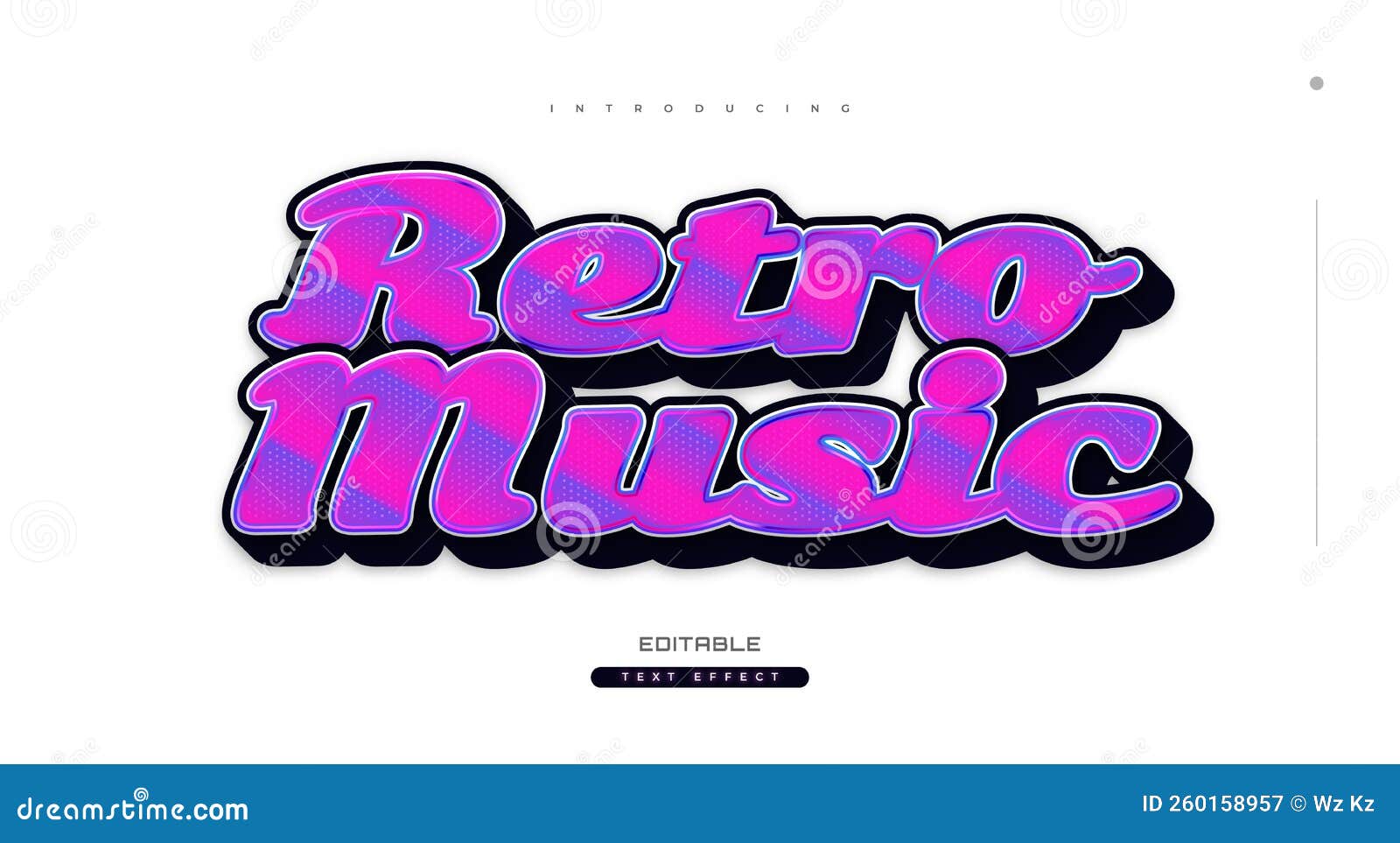 Colorful 3D 80s Retro Text Effect. Editable Text Style Effect Stock ...