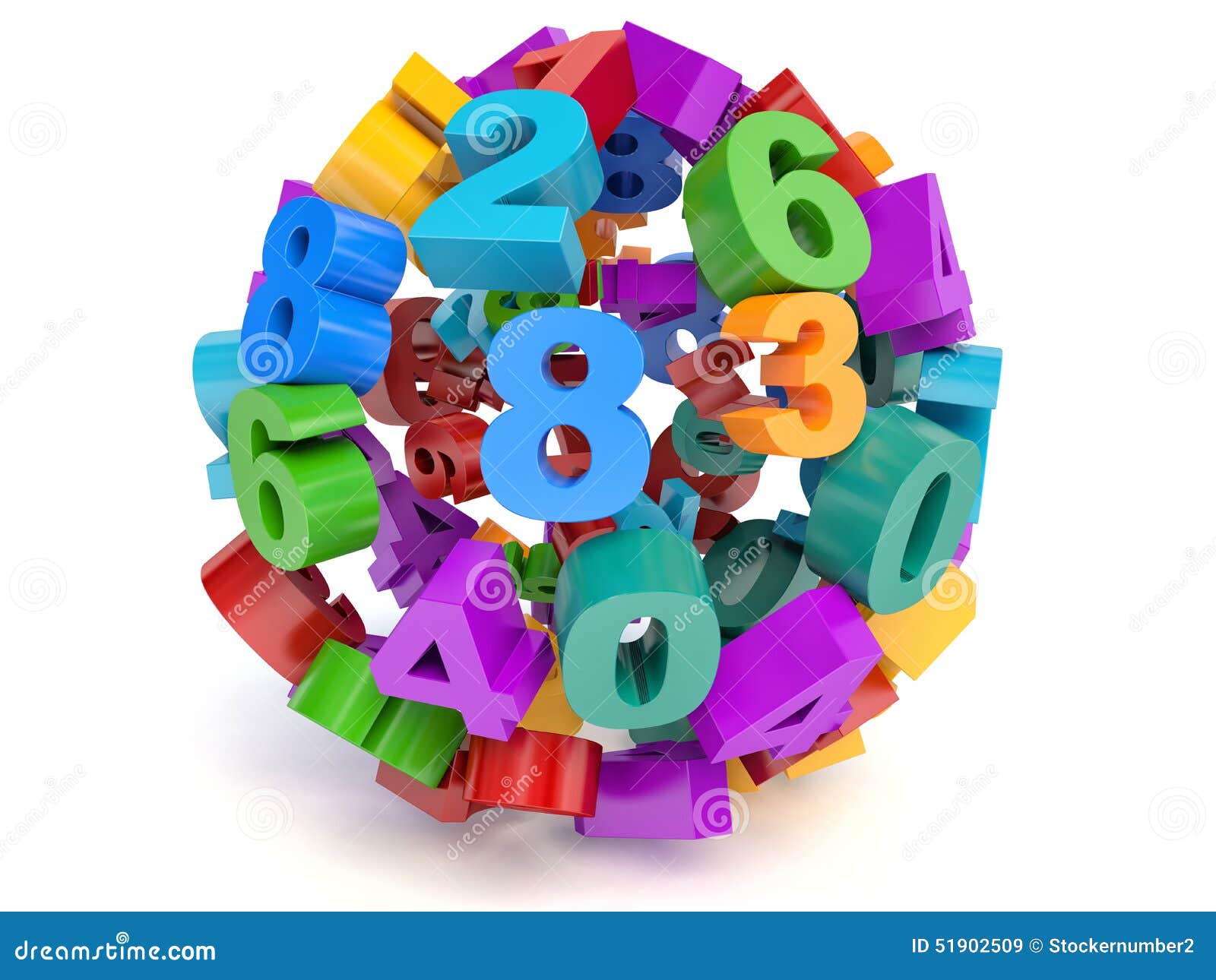 Colorful 3d Sphere of Numbers Stock Illustration - Illustration of ...