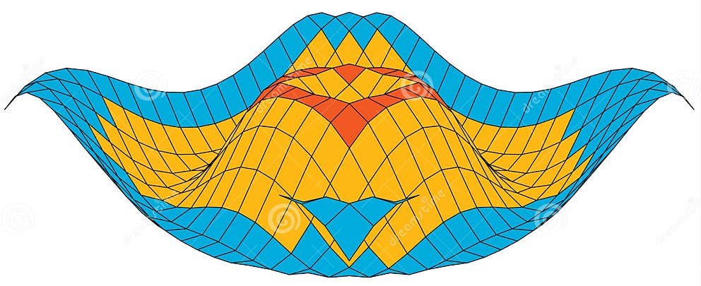 Colorful 3d Surface Graph of a Mathematical Stock Vector - Illustration ...