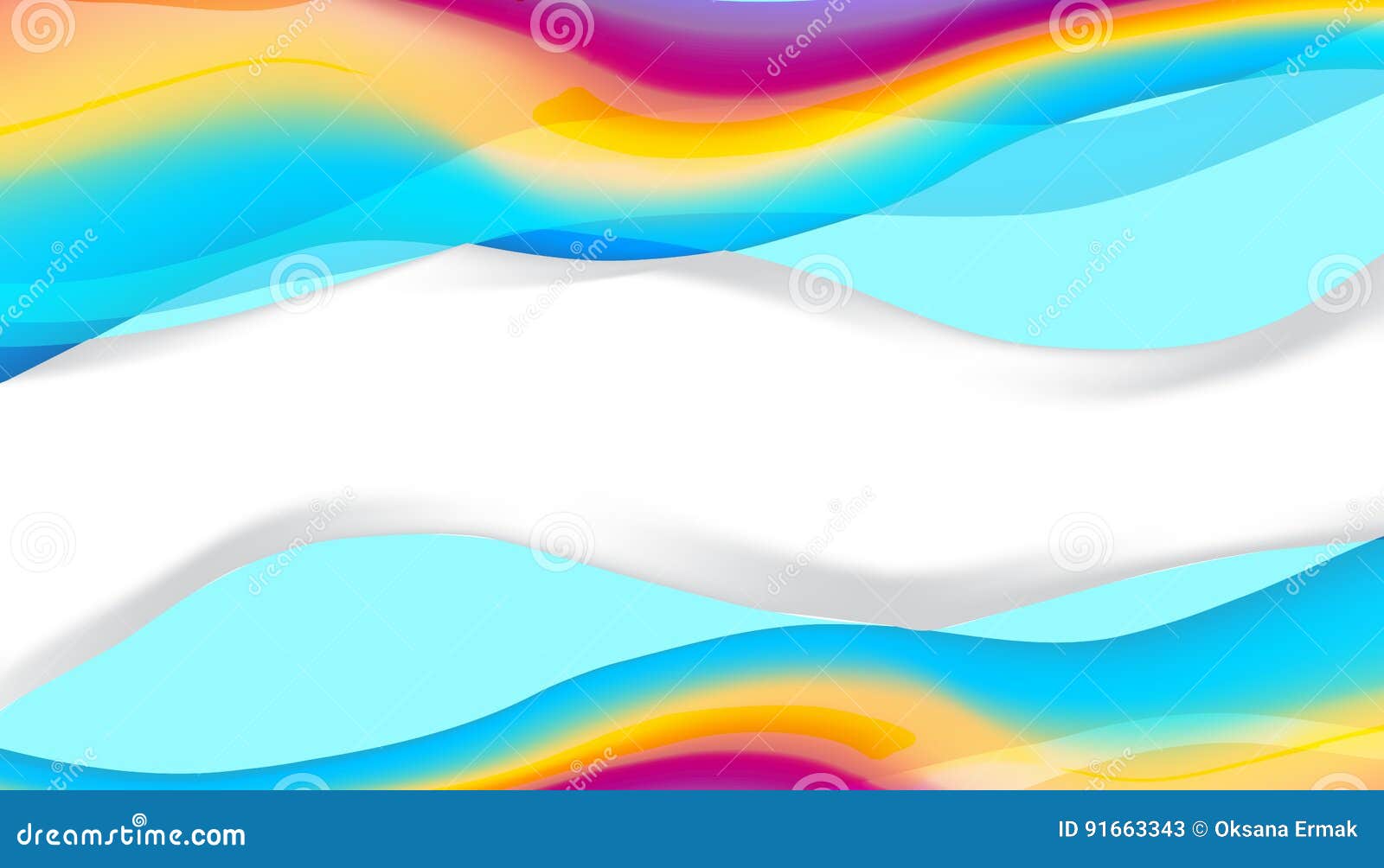 Colorful 3D Wavy Abstract Background. Trendy Vector Texture for Design ...