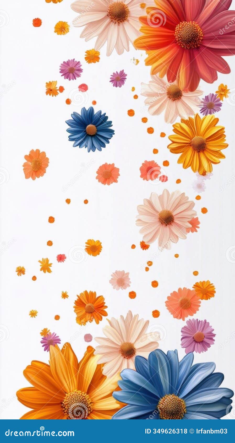 Colorful Daisies Falling from the Sky, a Delightful Floral Symphony in ...
